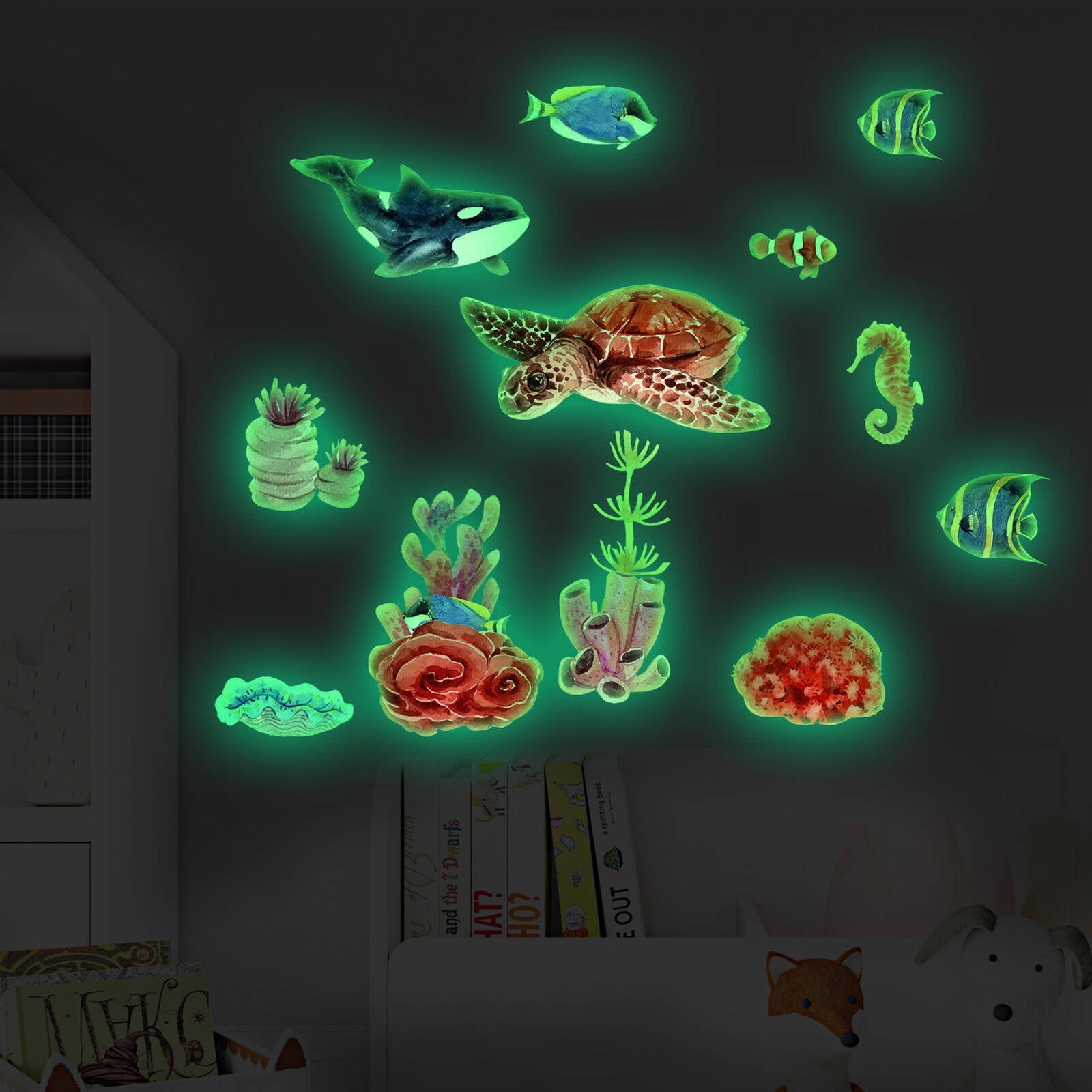 CCOCC Wall Paper,Glow-In-The-Dark Wall Stickers Decor,Soft Fluorescent ...