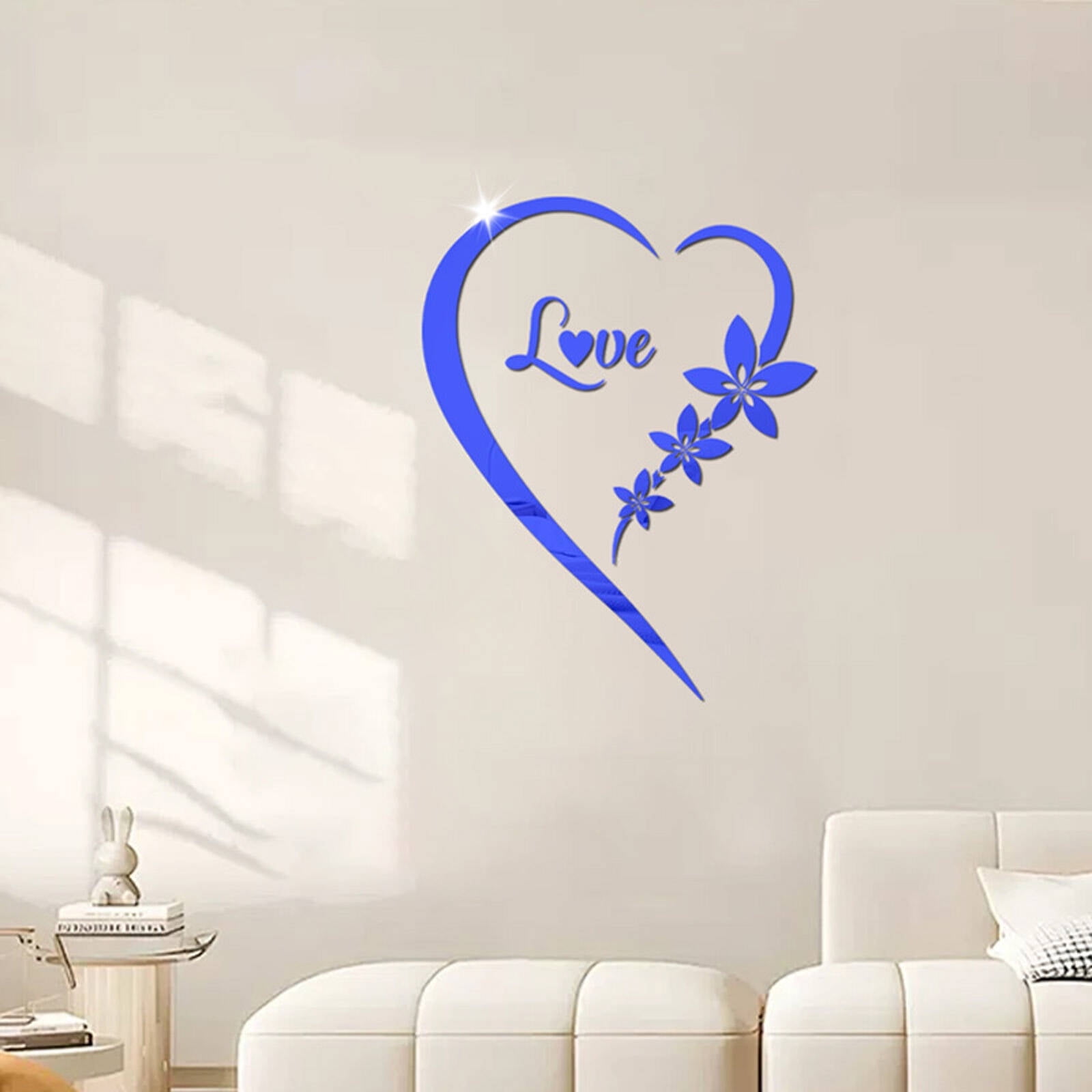 CCOCC Wall Paper,Heart-Shaped"LOVE"Design Wall Stickers,Mirror Acrylic ...