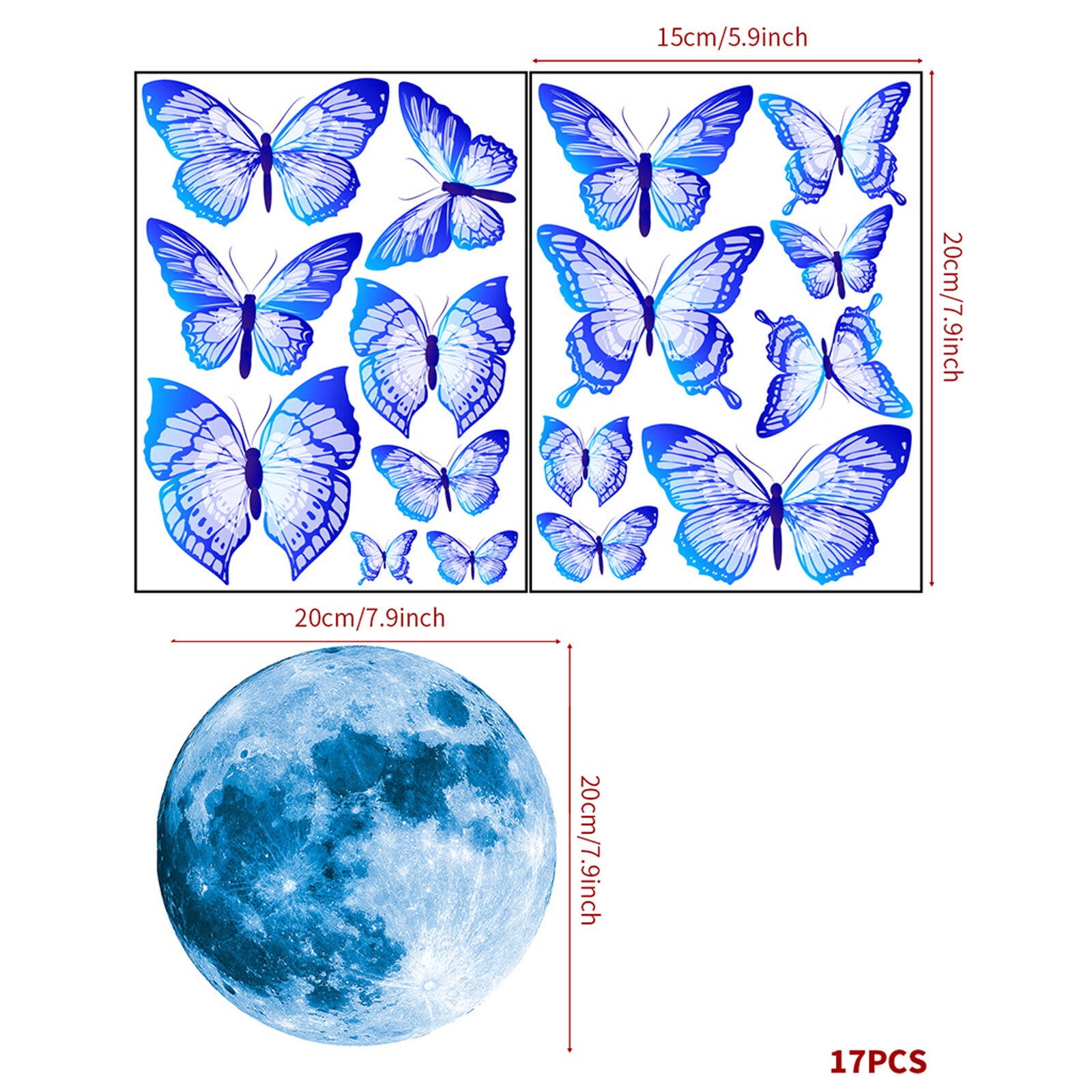 CCOCC Wall Paper,Tri-Color Glow Effect Wall Decals,No Mess Installation ...