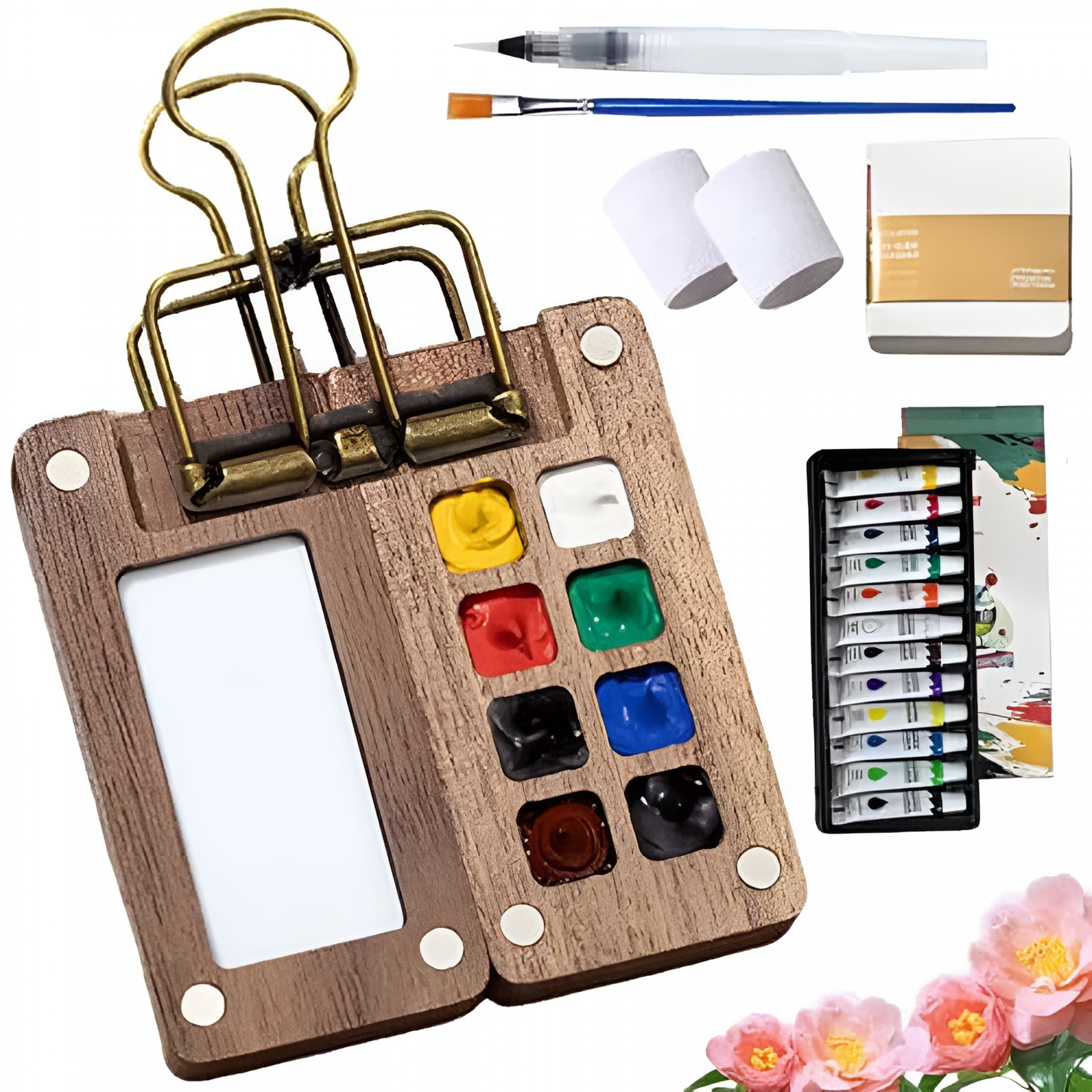 CCOCC Watercolor Kit, Mini Watercolor Set with A Picture Book & Wrist ...