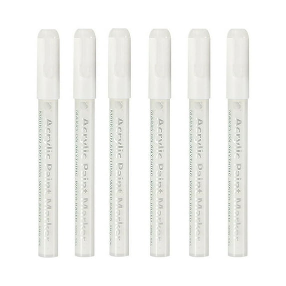 CCOCC White Paint Pen Acrylic Marker: 6 Pack White Paint Marker for ...