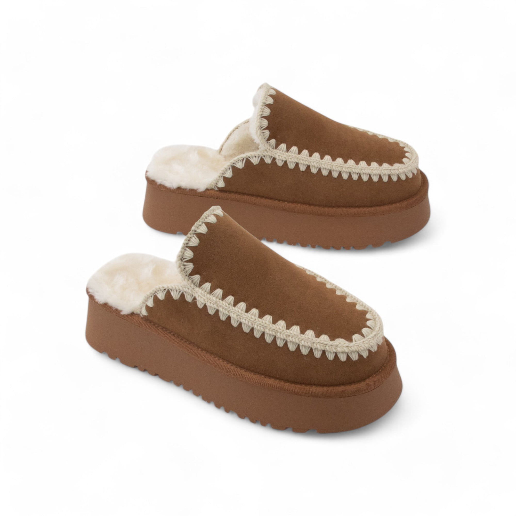 CCOCCI AMBER, PLATFORMED FUR SHEARLING SLIP-ON SLIDE - Walmart.com