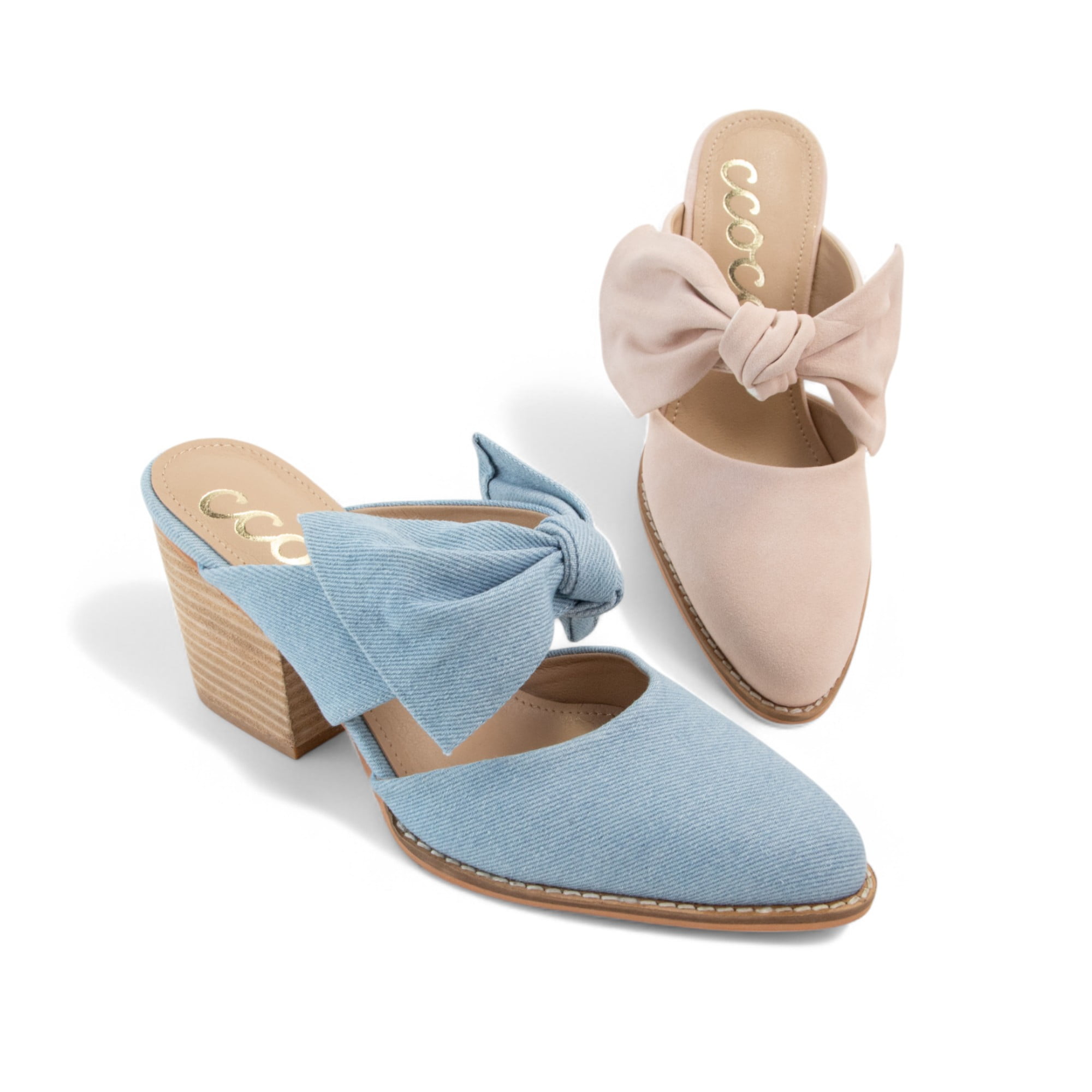 CCOCCI HEEL KEIRA, POINTED-TOE BLOCK HEEL SLIP-ON MULE HEEL - Walmart.com