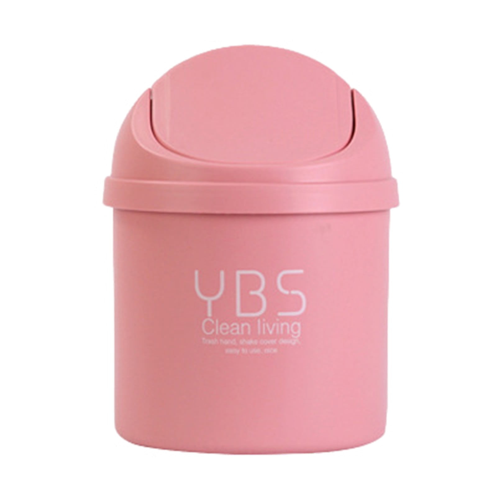 CCOOfhhc Mini Wastebasket Can with Swing Lid Tiny Desktop Waste Garbage ...