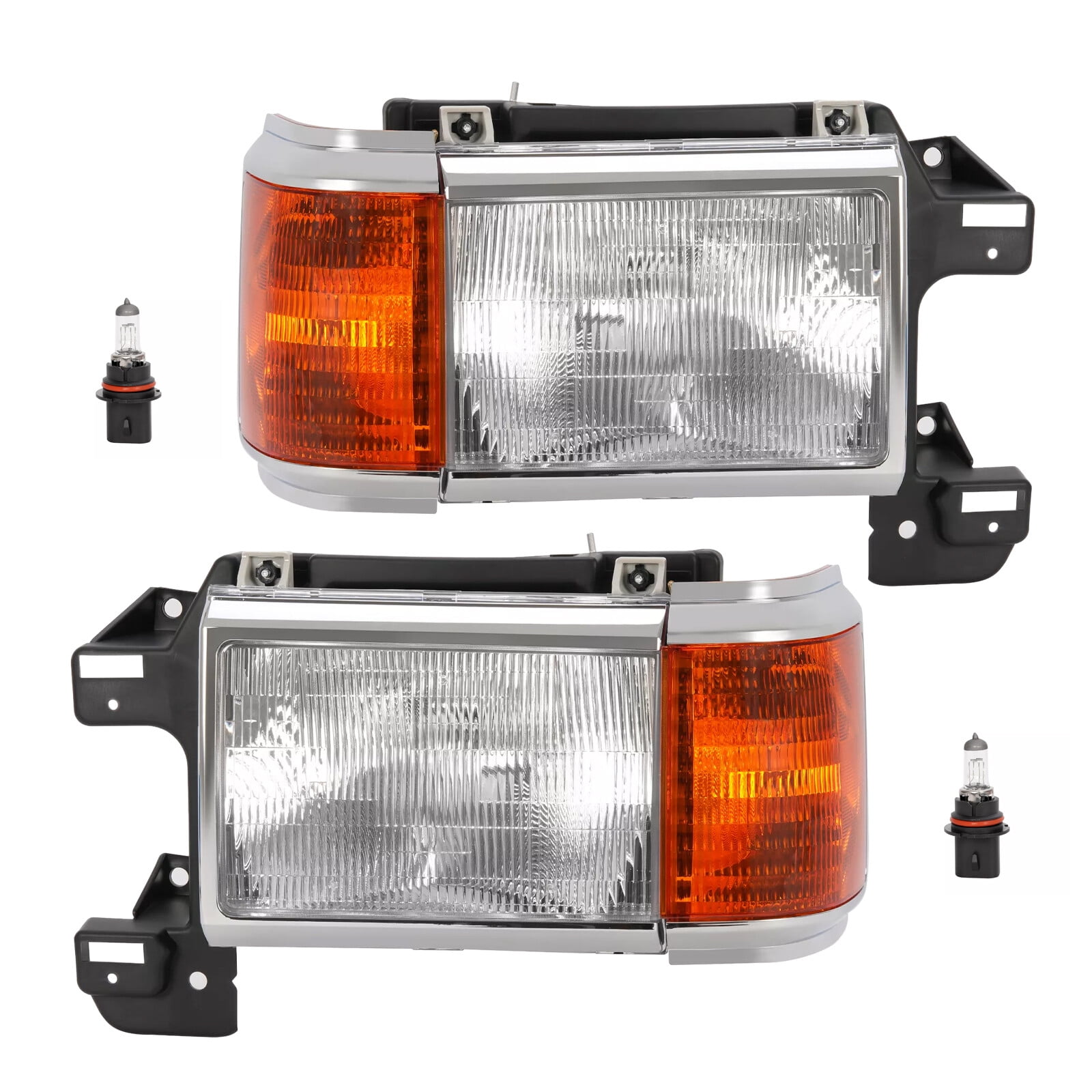 CCPAO Compatible with 1987-1991 Ford F150 F250 Bronco Truck Headlights ...