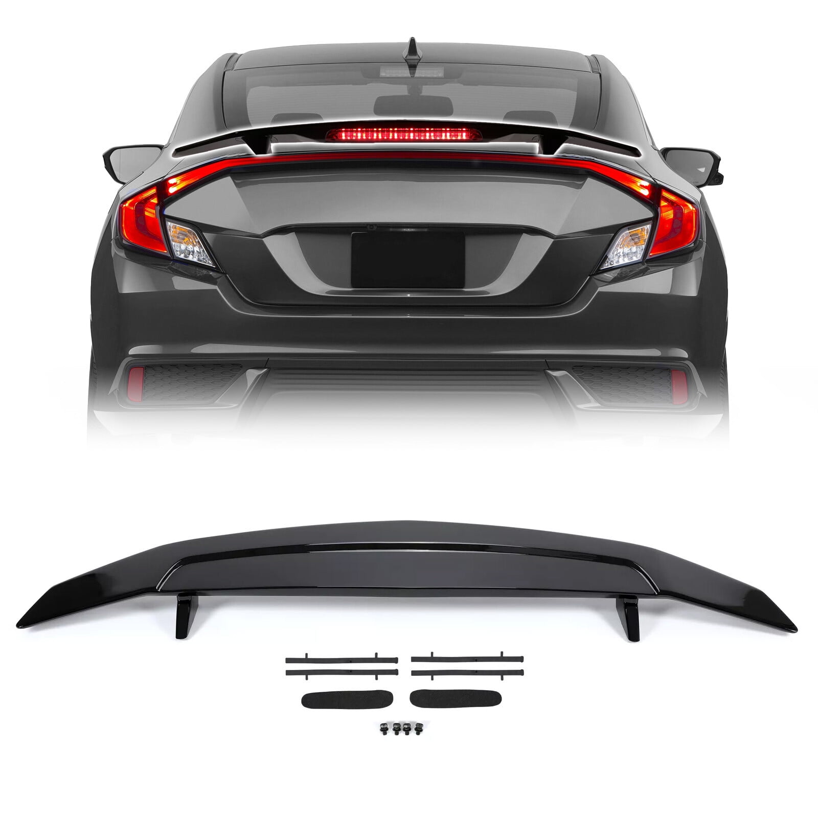 CCPAO Compatible with Honda Civic X 10TH GEN 2016-2021 R Style Trunk ...