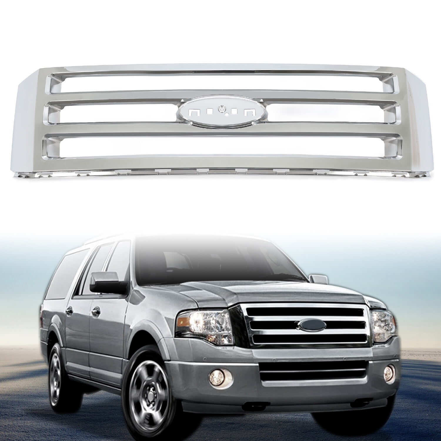 CCPAO Front Grille Assembly Chrome Shell And Insert Compatible with ...