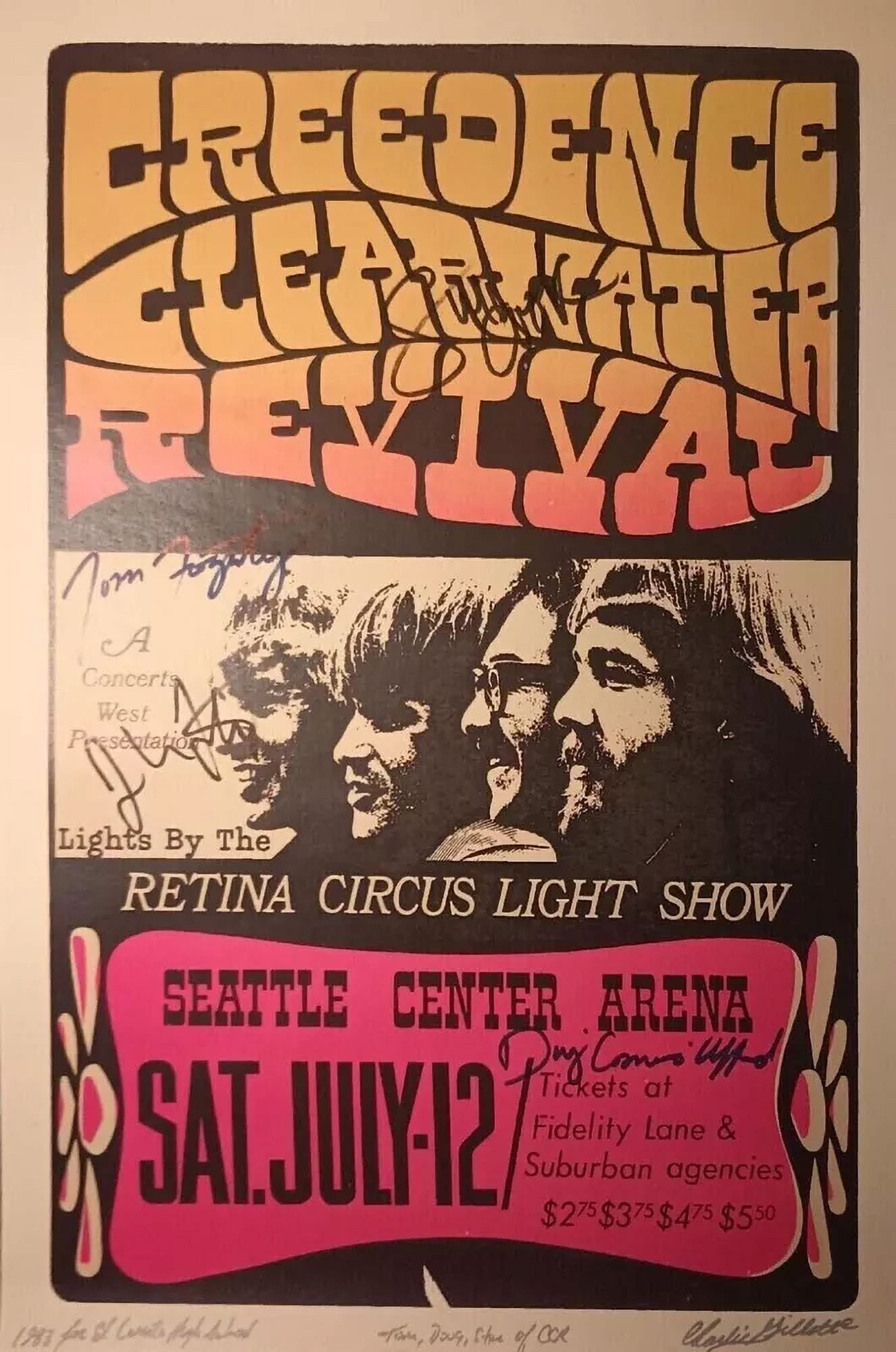 CCR Poster in 1969 Reproduction RP CREEDENCE CLEARWATER REVIVAL CONCERT ...