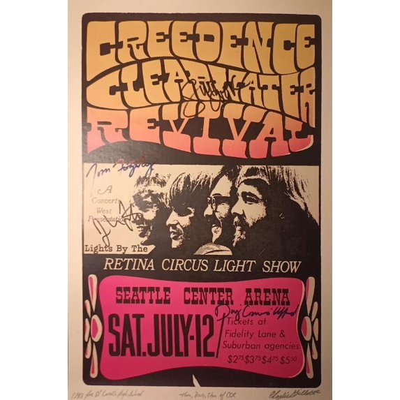 CCR Poster in 1969 Reproduction RP CREEDENCE CLEARWATER REVIVAL CONCERT ...