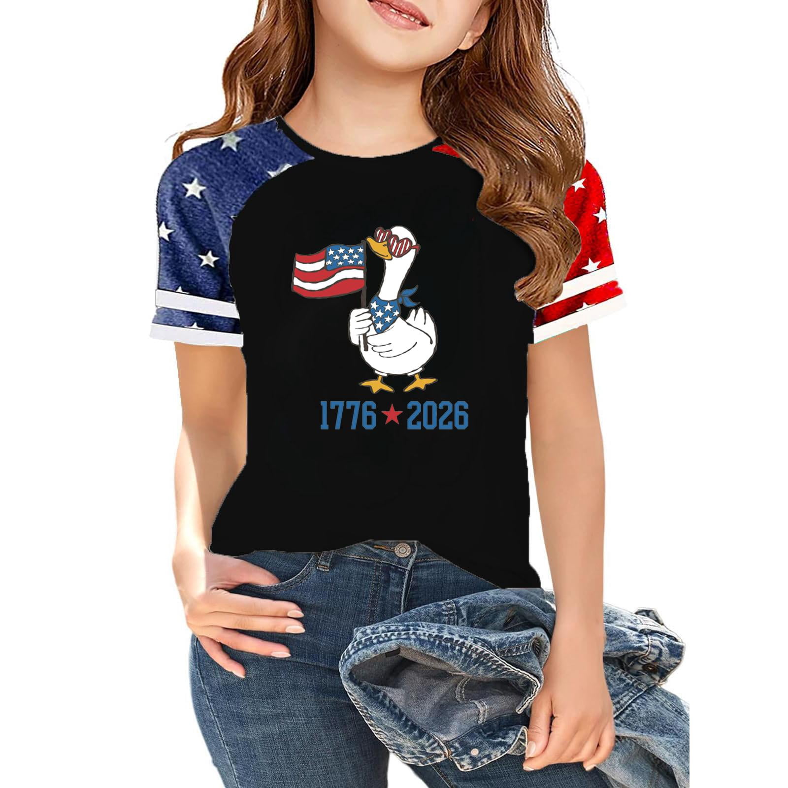 CCRFTGI 250 Anniversary Usa Flag Shirts for Kids Girls Boys Size 7-8 ...