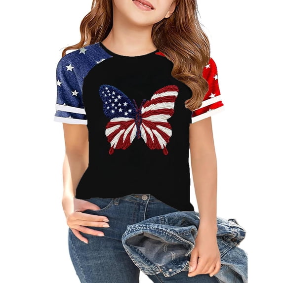 CCRFTGI 250 Anniversary Usa Flag Shirts for Kids Girls Size 10-12 ...