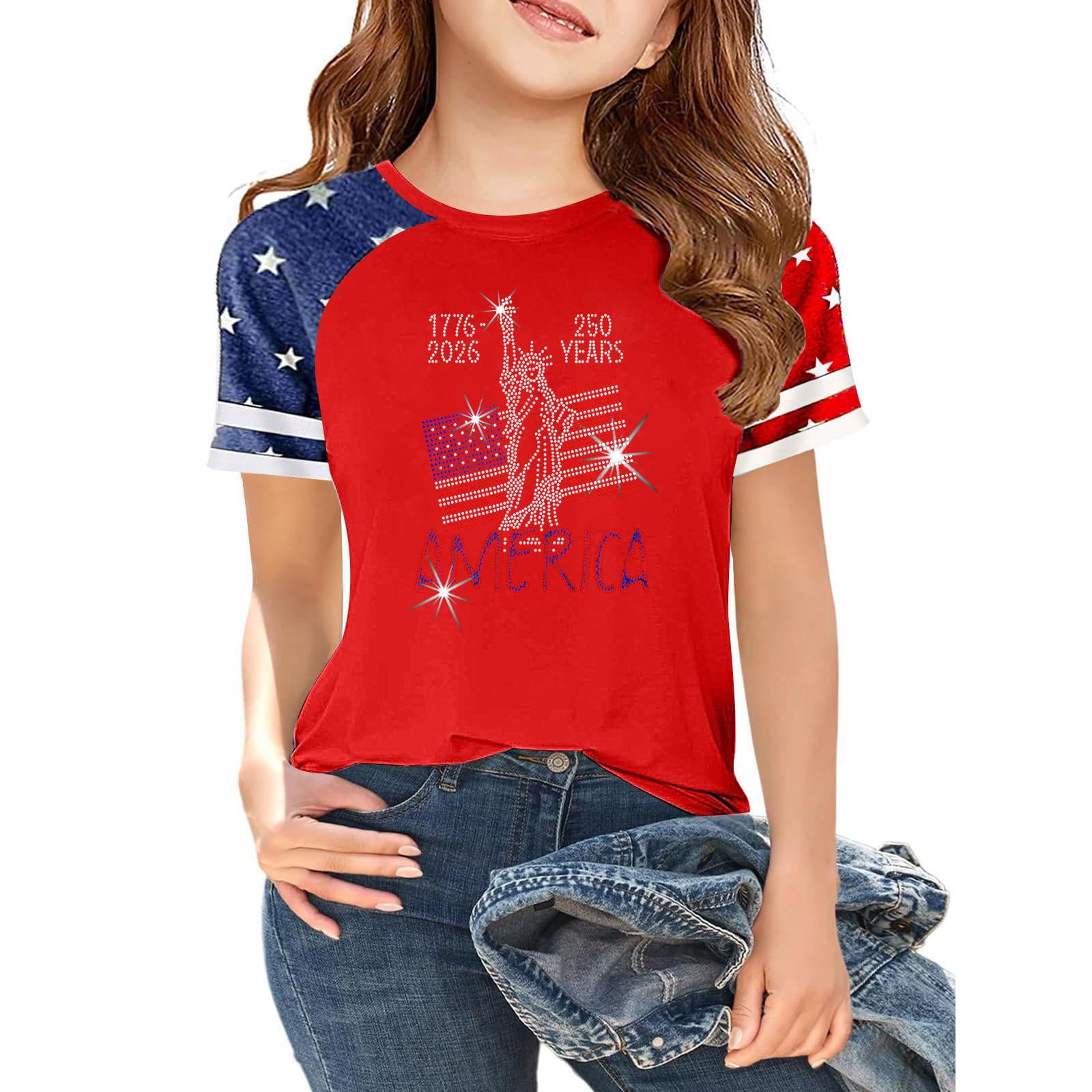 CCRFTGI 250th Anniversary Usa Shirt for Kids Girls Boys Size 10-12 ...