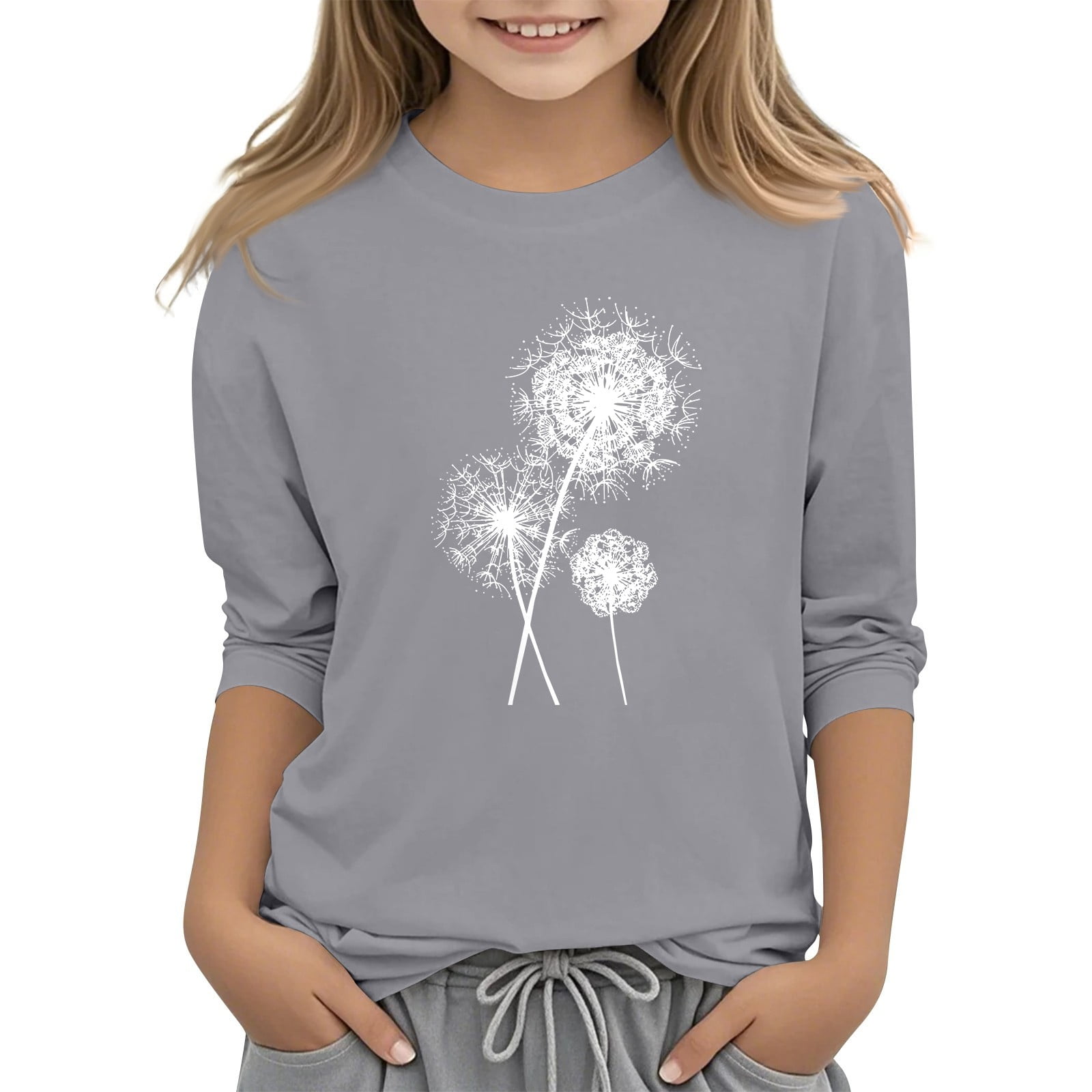 CCRFTGI 3/4 Sleeve Shirts for Kids Girls Size 13-14 Funny Print T-Shirt ...