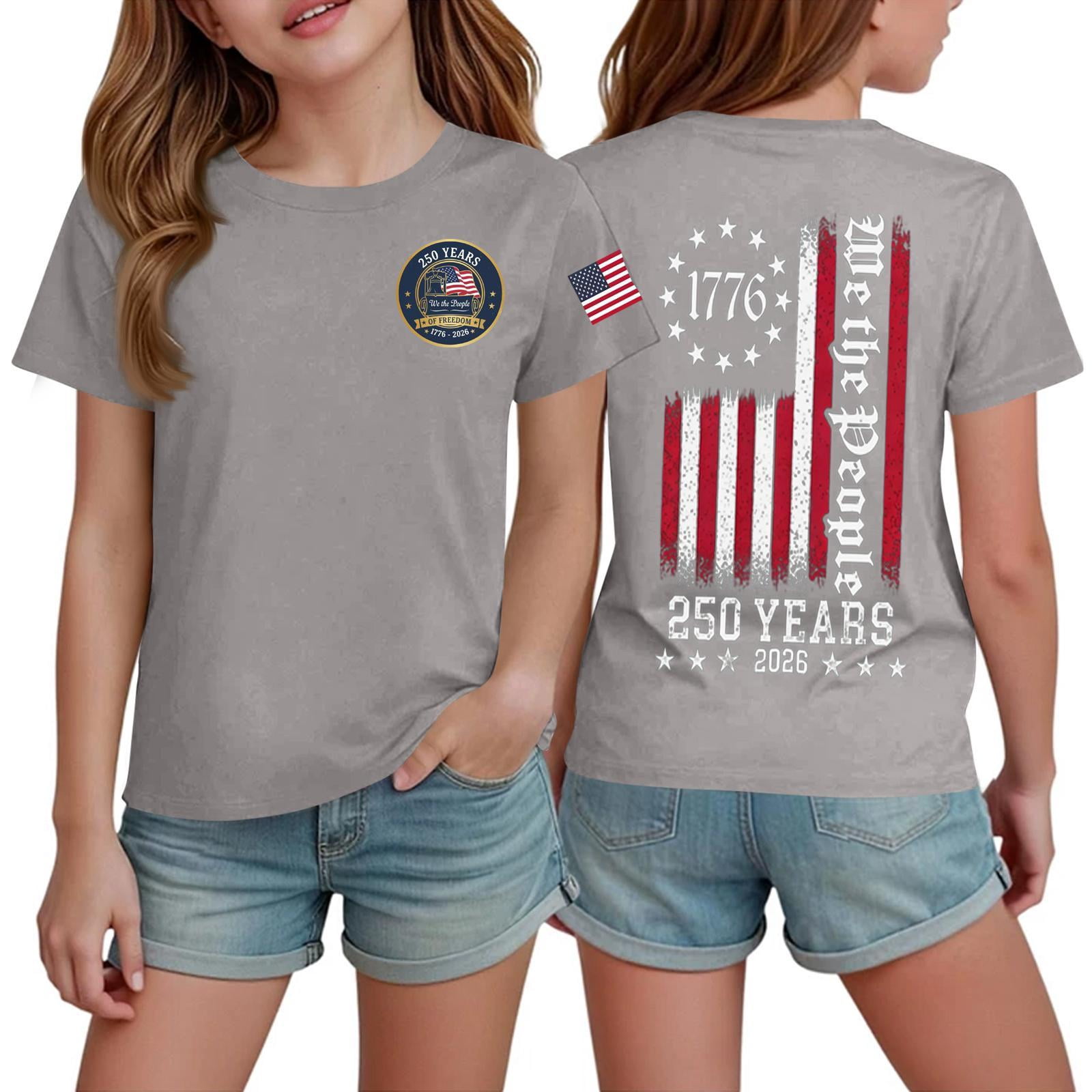 CCRFTGI 4th of July Shirts for Children Girls 10-12 We The People 250 ...
