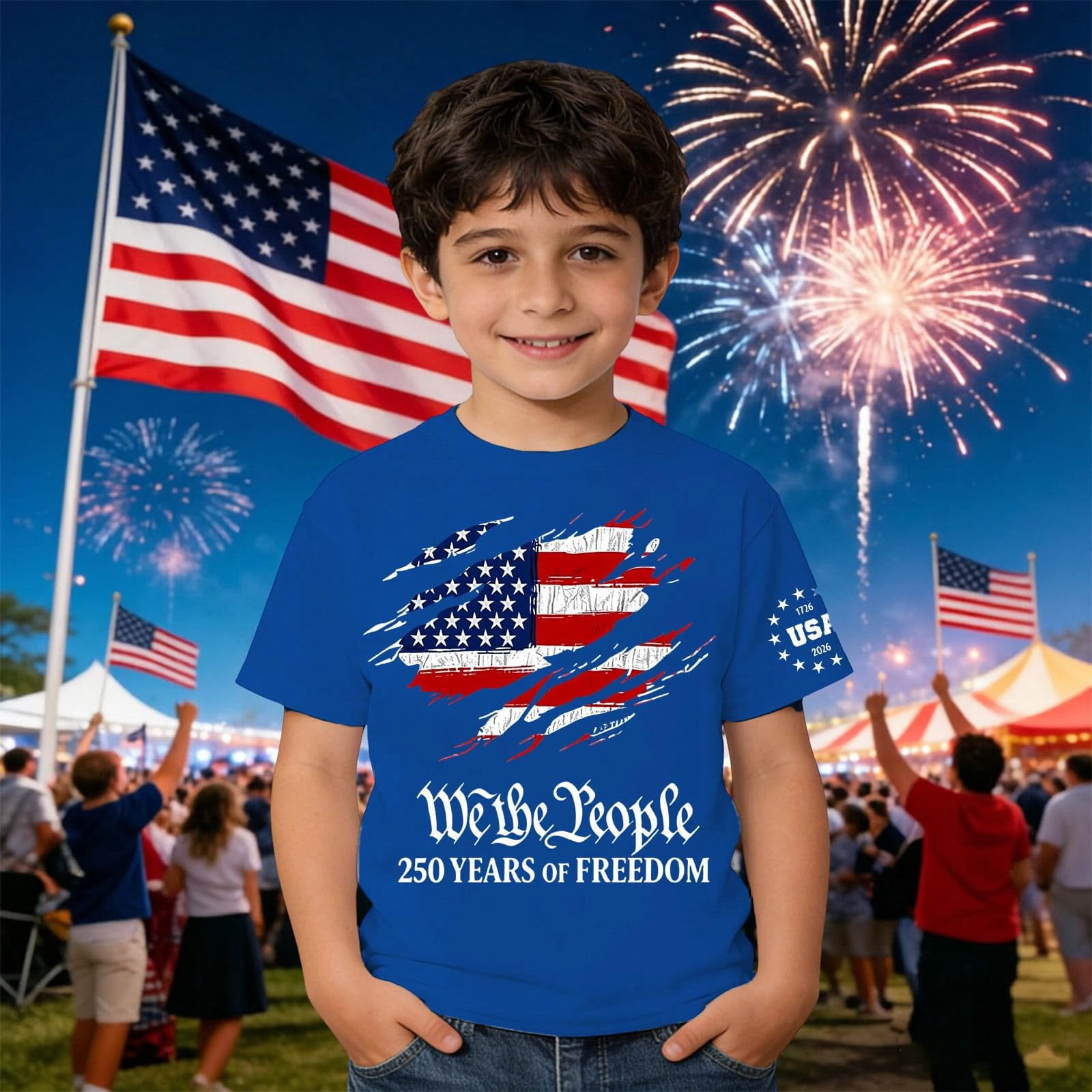 CCRFTGI American Flag Shirts for Kids Boys Girls Size 10-12 Patriotic ...