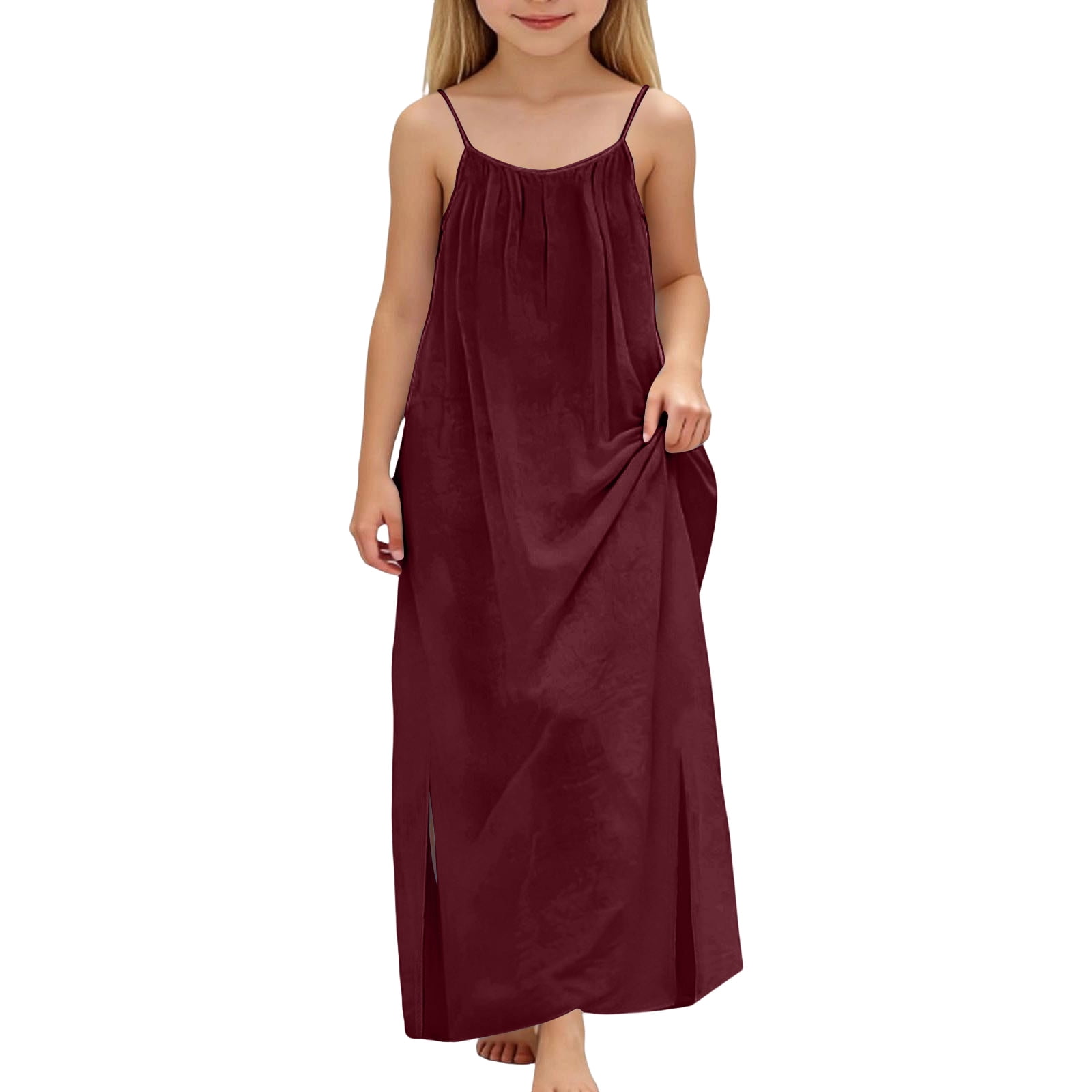 CCRFTGI Backless Cami Dress for Child Girls 10-12 Casual Sleeveless ...