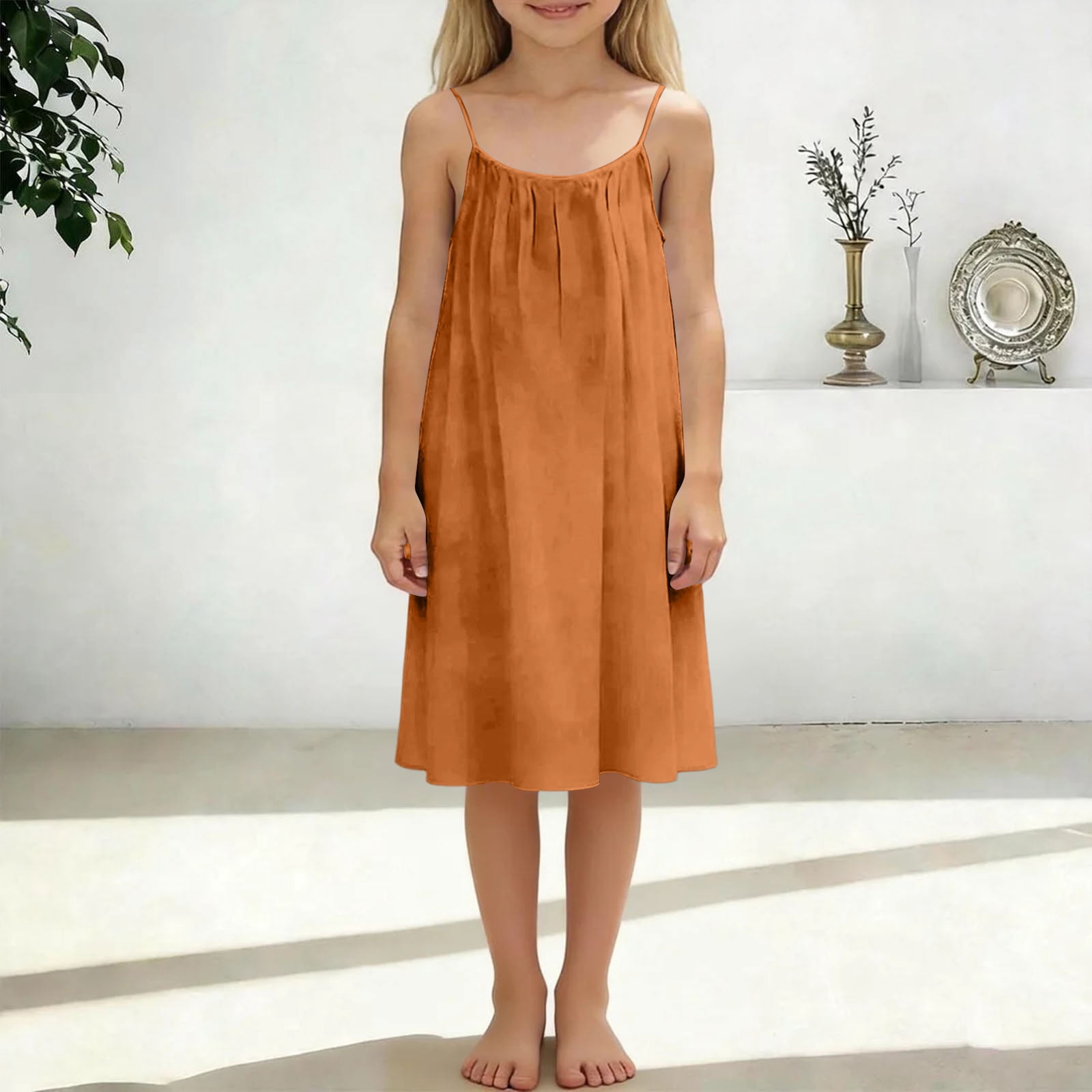 CCRFTGI Backless Cami Dress for Children Girls Size 7 Cute Sleeveless ...