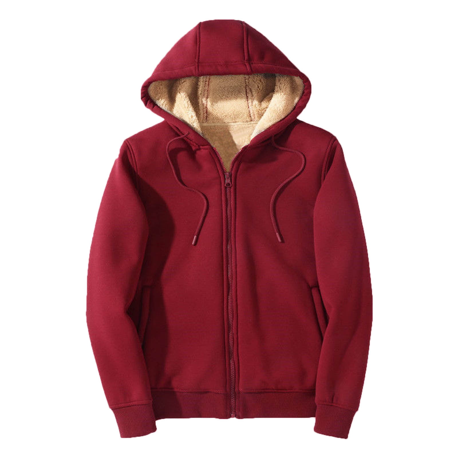 CCRFTGI Red Jacket Men Heavyweight Thick Sherpa Lined Jackets Big and ...