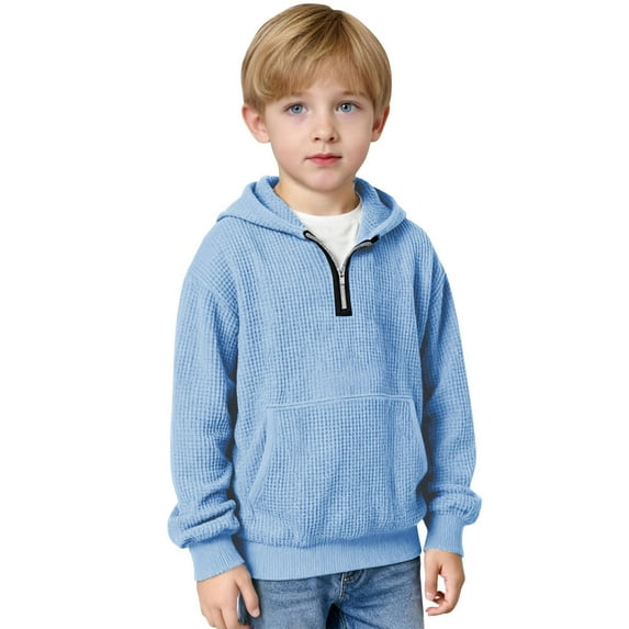 CCRFTGI Boys Quarter Zip Pullover Casual Long Sleeve Sweatshirt Trendy ...