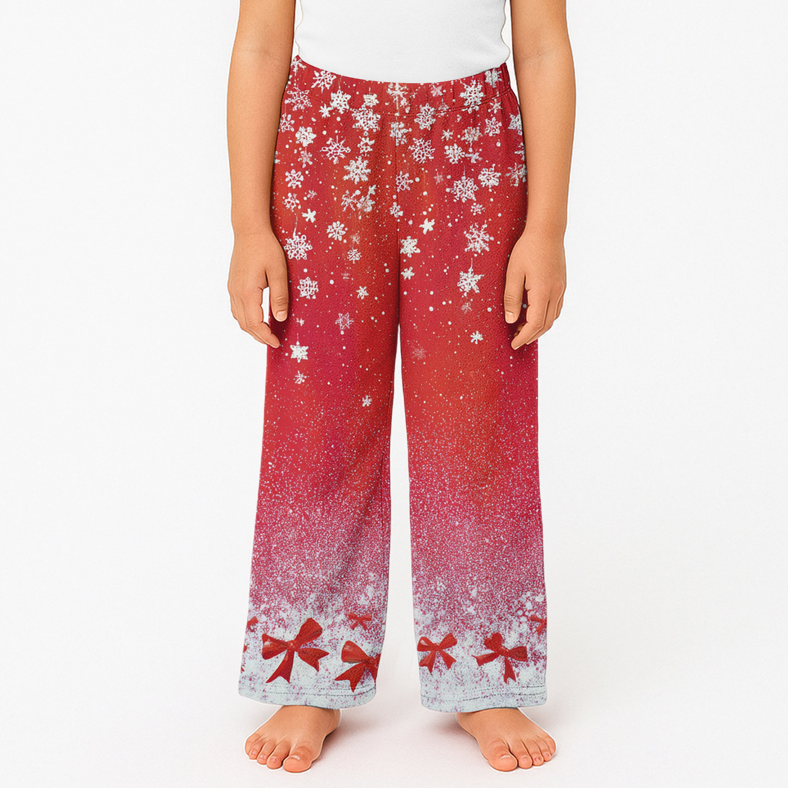 CCRFTGI Christmas Girls Boys Pajama Pants Flannel Soft 3d Snowflake ...