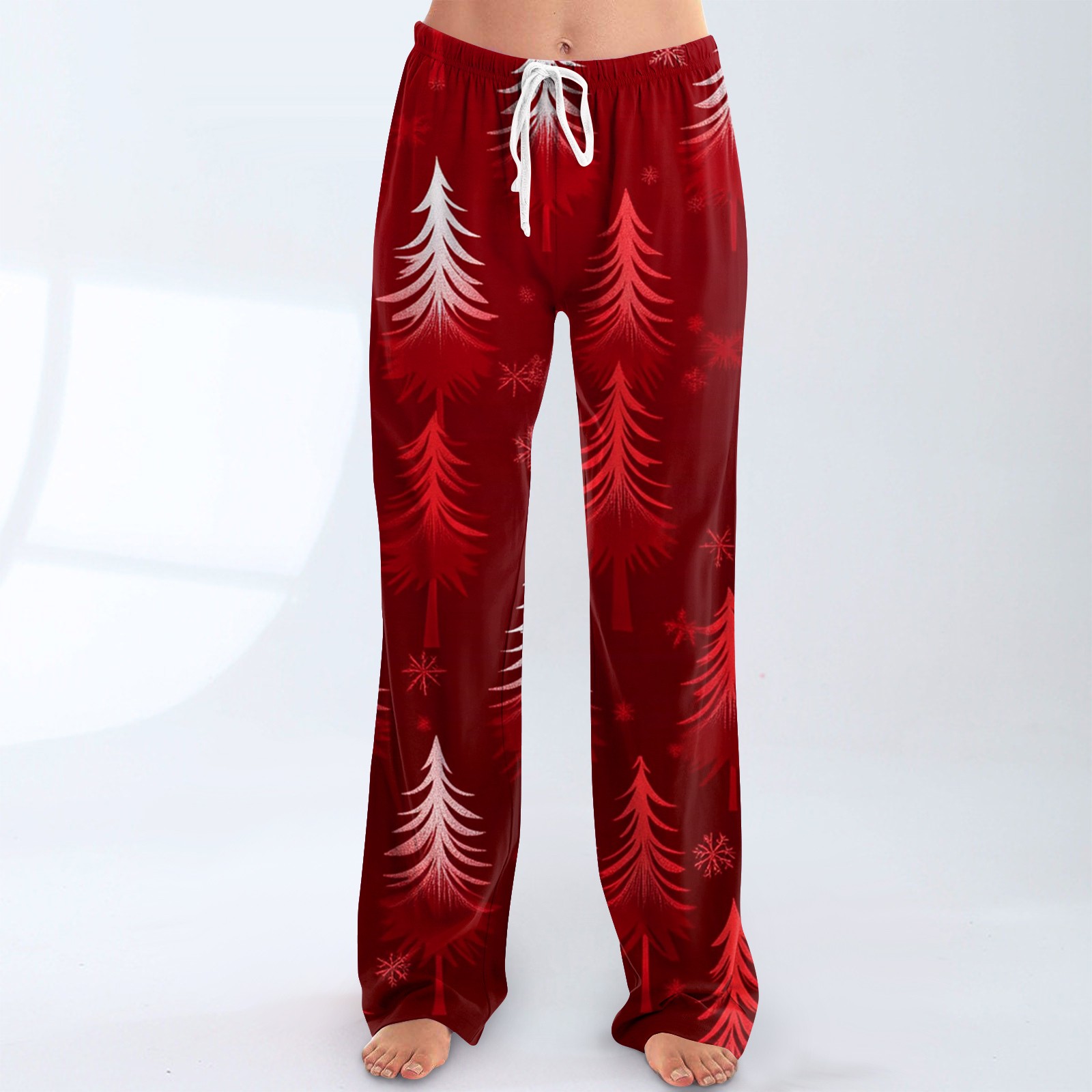 CCRFTGI Christmas Pajama Pants for Women Casual Funny Xmas Tree Print ...