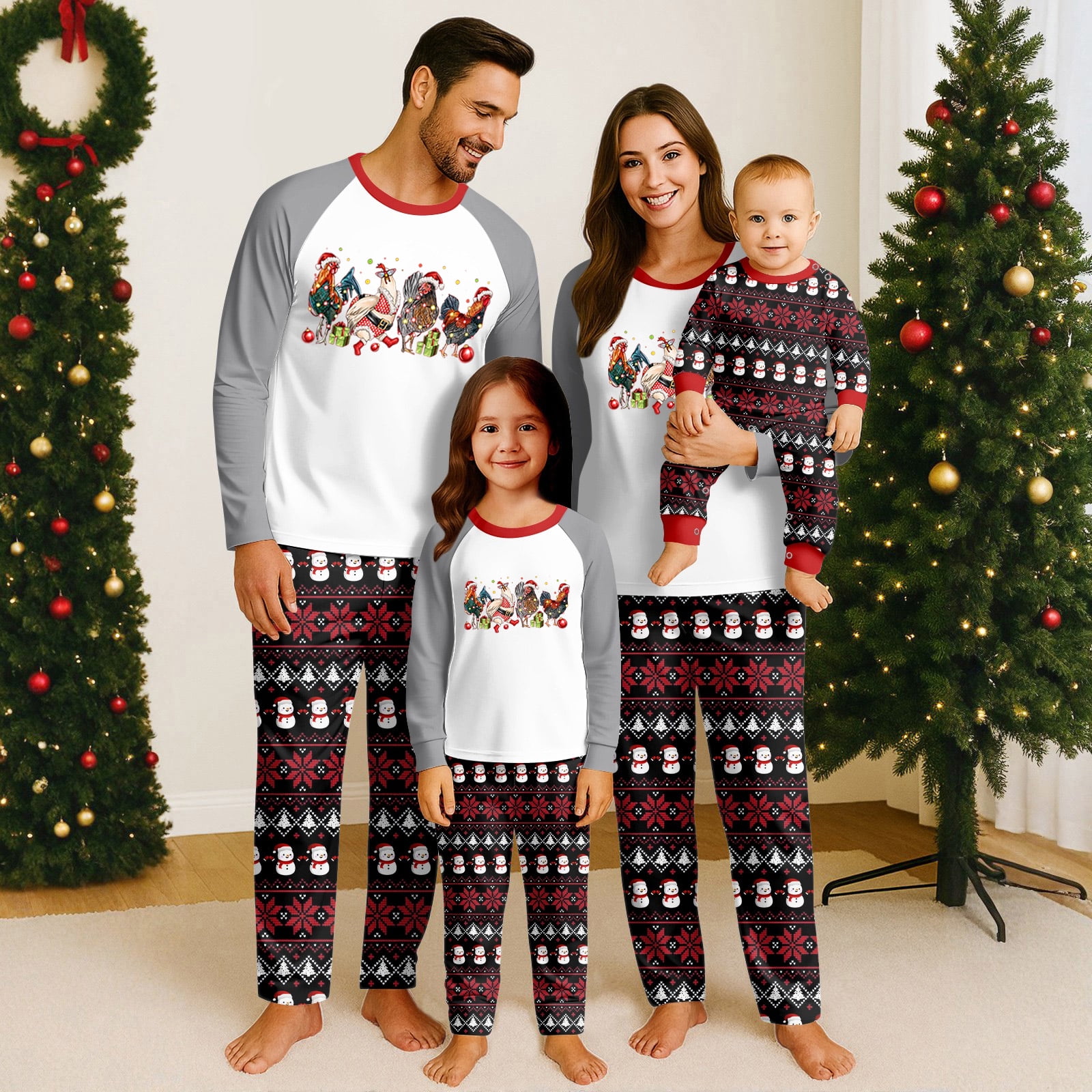 CCRFTGI Christmas Pajamas for Family One Piece Holiday Matching Pajamas ...