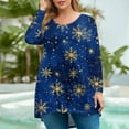 Ccrftgi Christmas Womens Plus Size Tops Loose Casual Sexy Tunic Long Sleeve Crewneck Snowflake