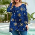 Ccrftgi Christmas Womens Plus Size Tops Loose Casual Sexy Tunic Long Sleeve Crewneck Snowflake