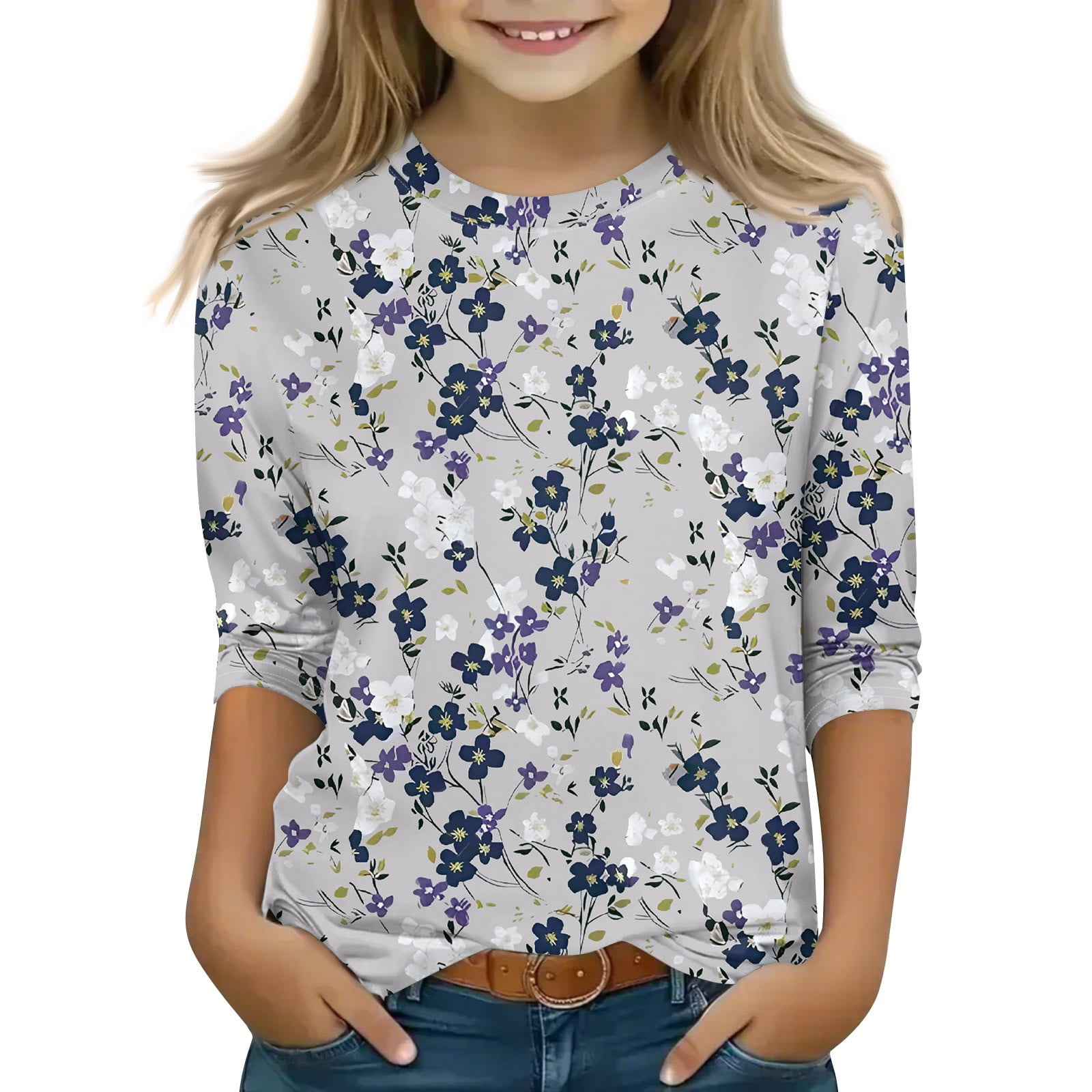 CCRFTGI Clothes Kids Size 8-9 Ropa Niña Crew Neck Tween Girls Shirt ...