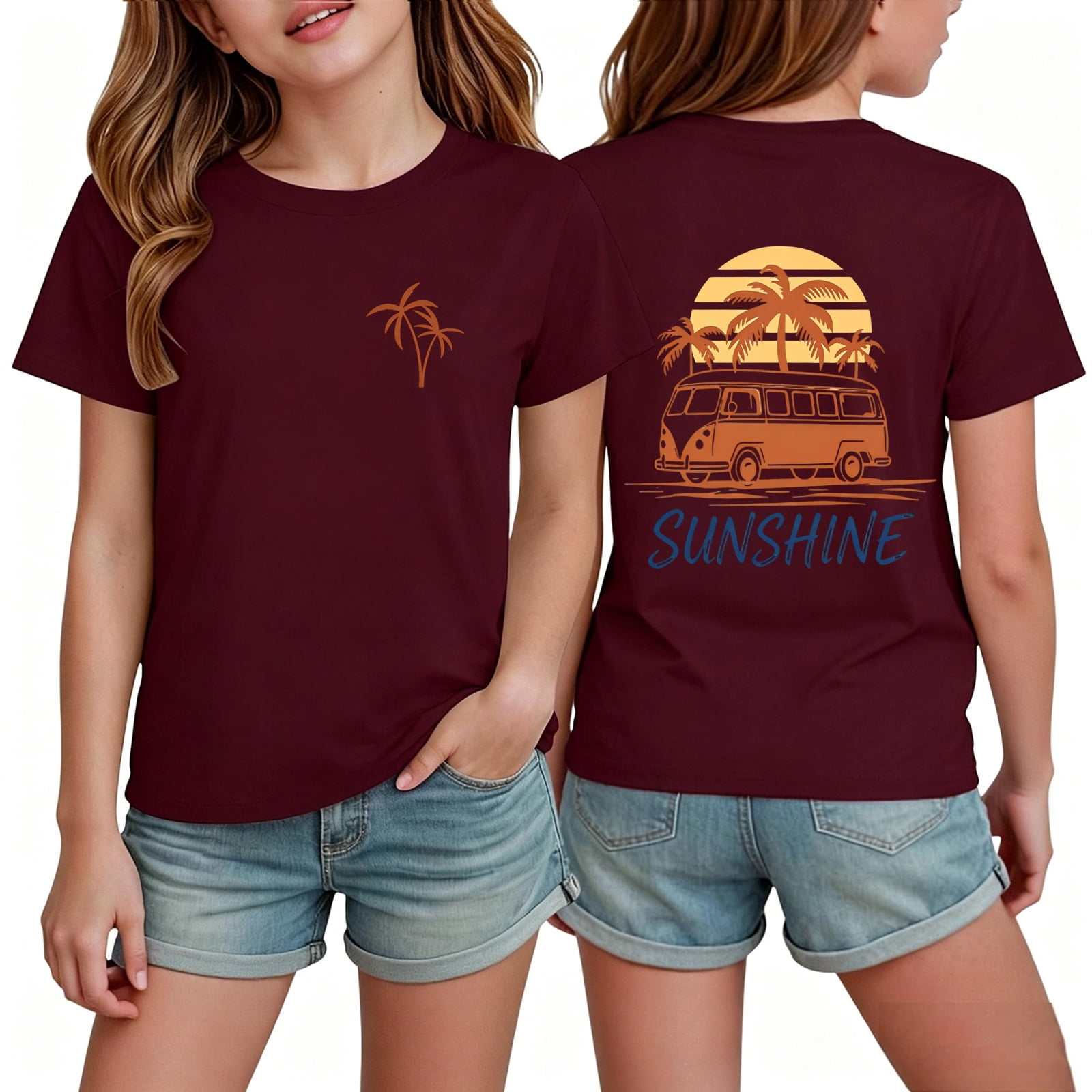 CCRFTGI Cute Tops for Kids Girls Size 10-12 Hawaiian Tropic Sunshine ...