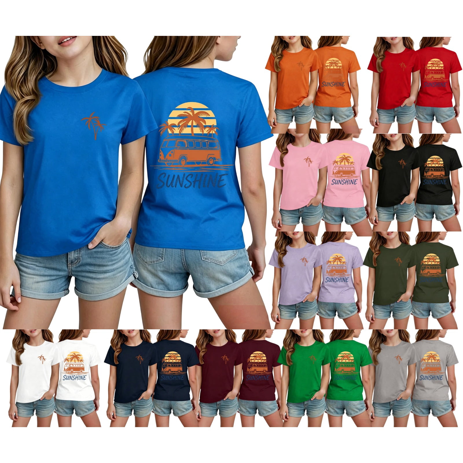 CCRFTGI Cute Tops for Kids Girls Size 10-12 Hawaiian Tropic Sunshine ...