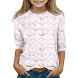 CCRFTGI Easter Girls Tops Size 6 3/4 Length Sleeve Cute Bunny Rabbit T ...