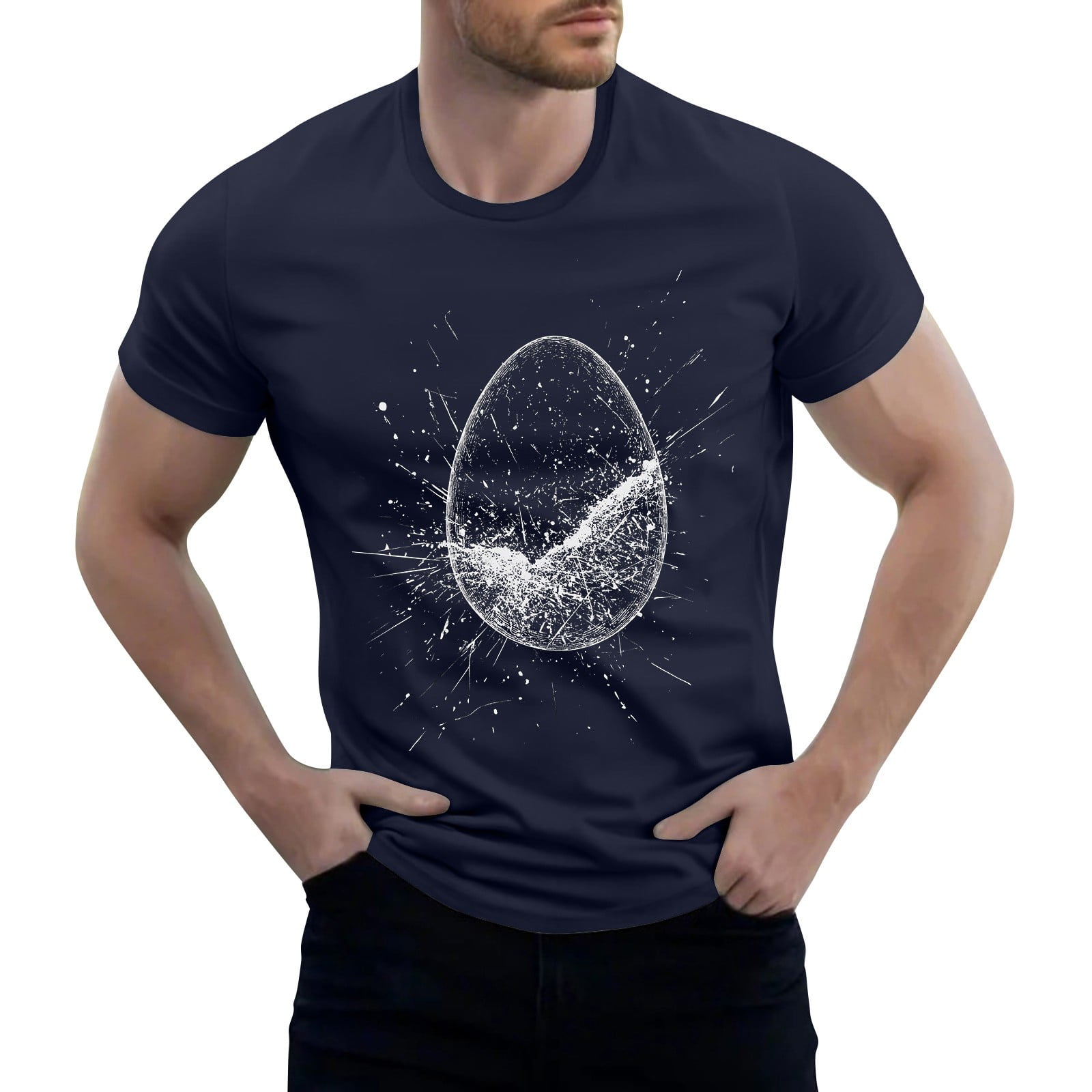 CCRFTGI Easter Retro Shirts for Men Short Sleeve Egg Printed T Shirts ...