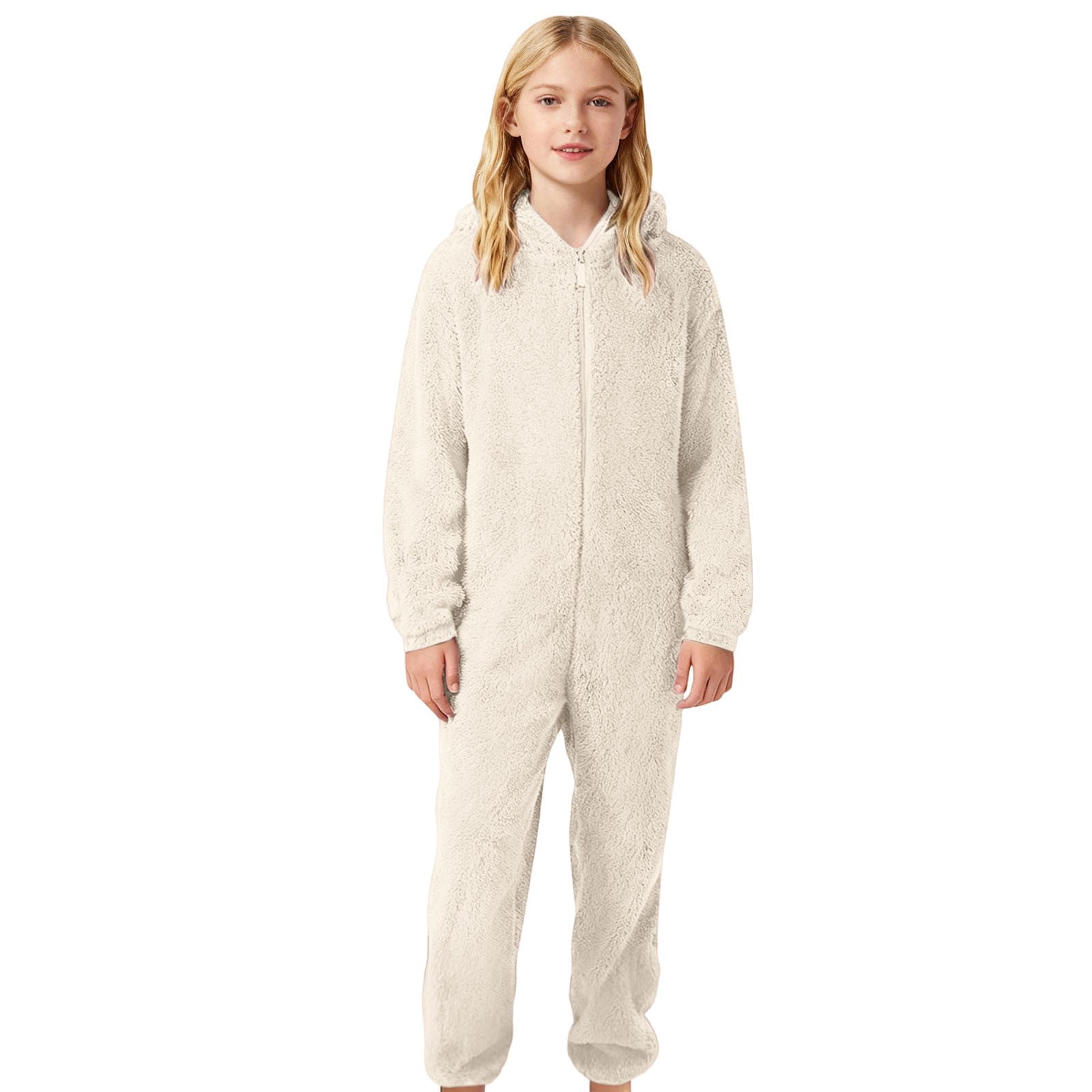 CCRFTGI Fleece Jumpsuit for Chiilren Boys Girls Size 10-12 Fuzzy Zip Up ...