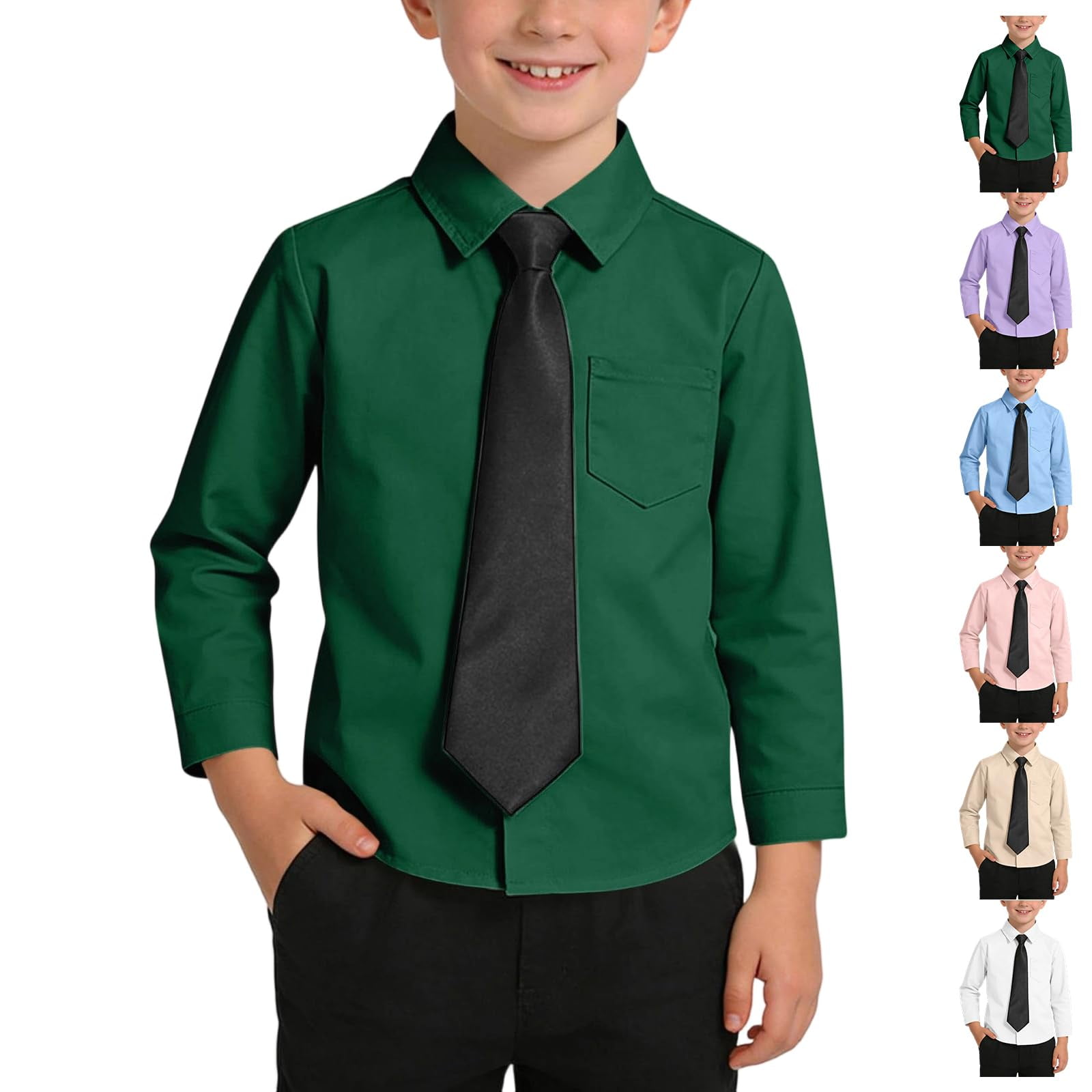 CCRFTGI Girls Boys Polo Shirt Button Down Collared Casual Spring Fall ...