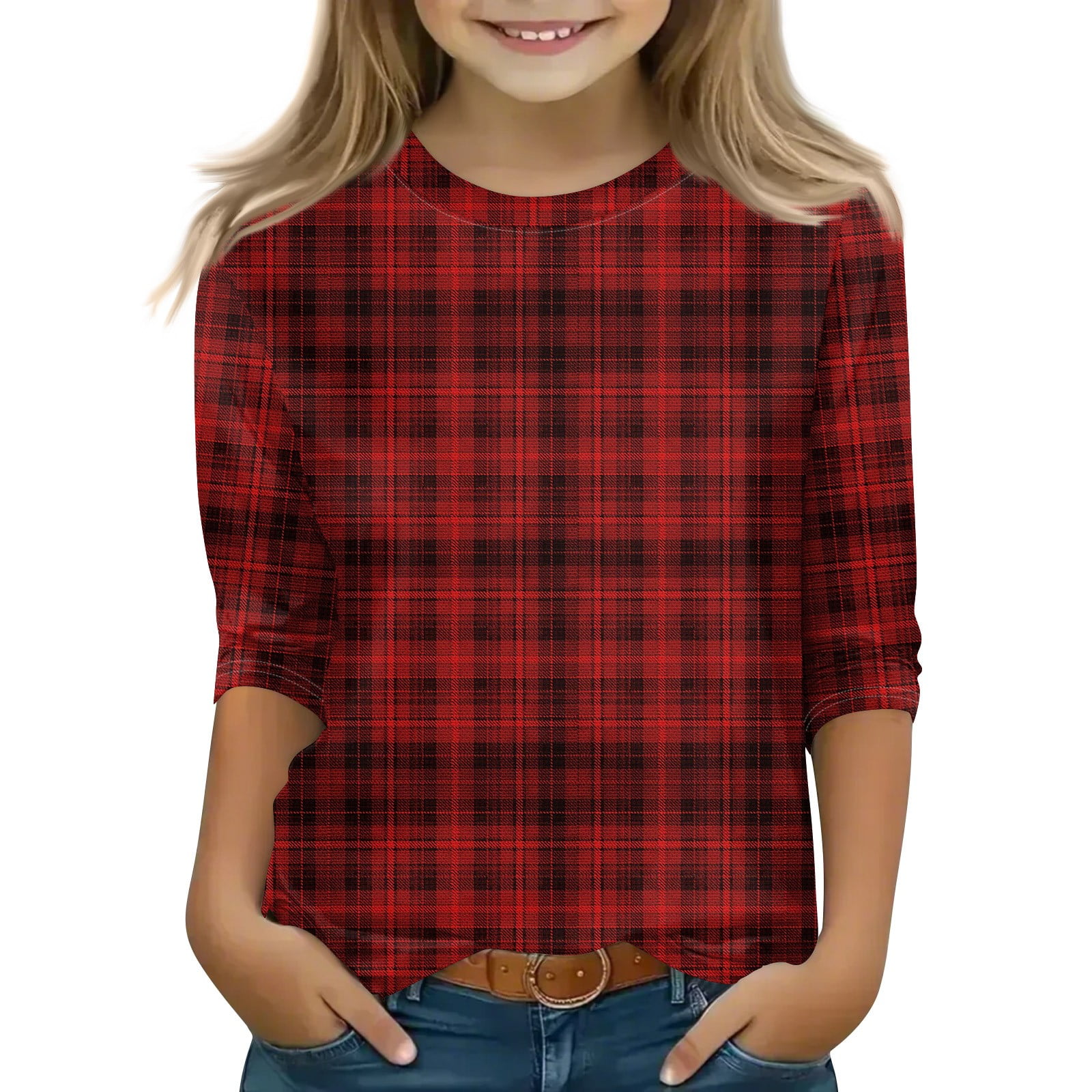 CCRFTGI Girls Clothes 14-16 Outfits Basic 3/4 Length Sleeve Tween Girls ...