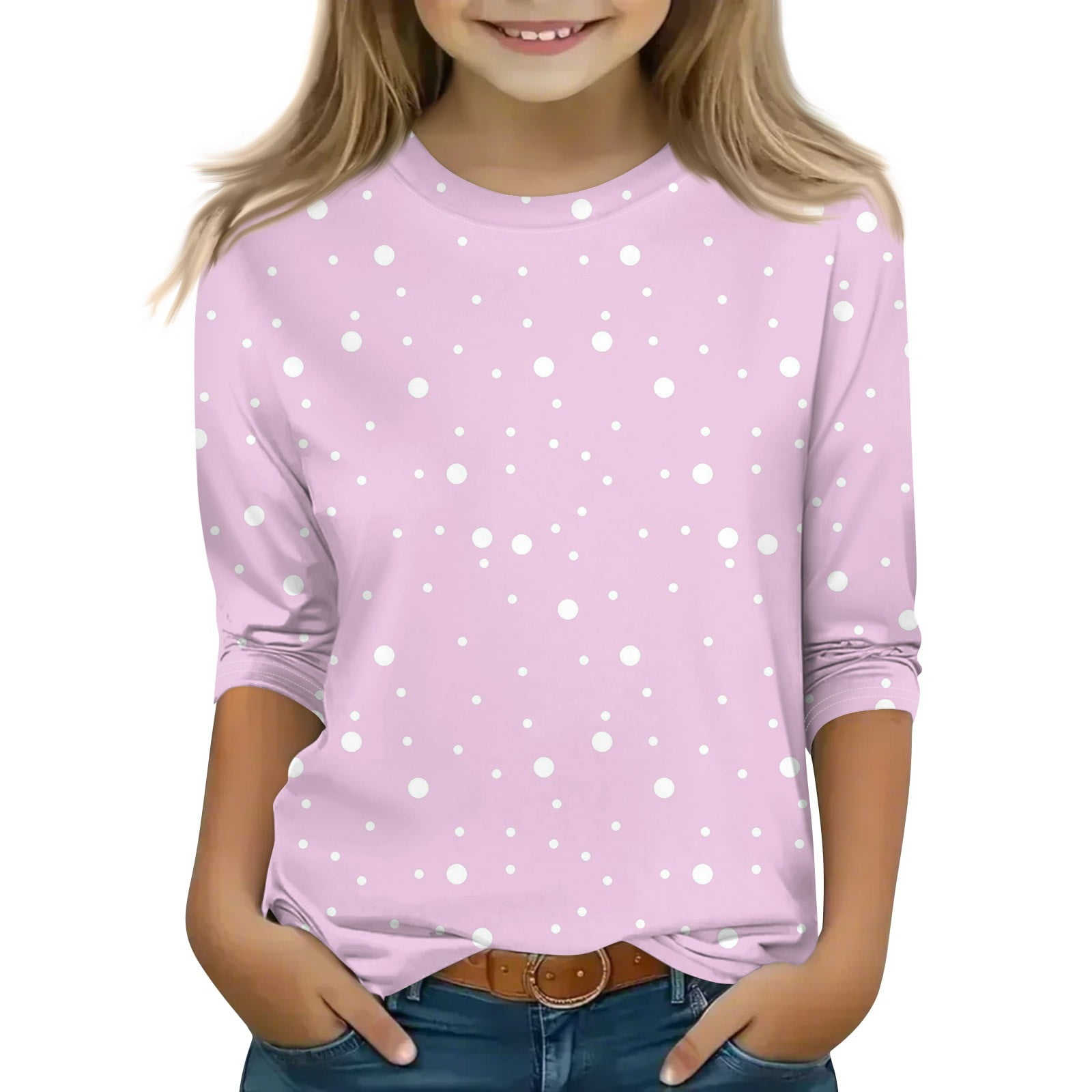 CCRFTGI Girls Clothing 12 -14 Basic 3/4 Sleeve Tween Girls Tops Crew ...