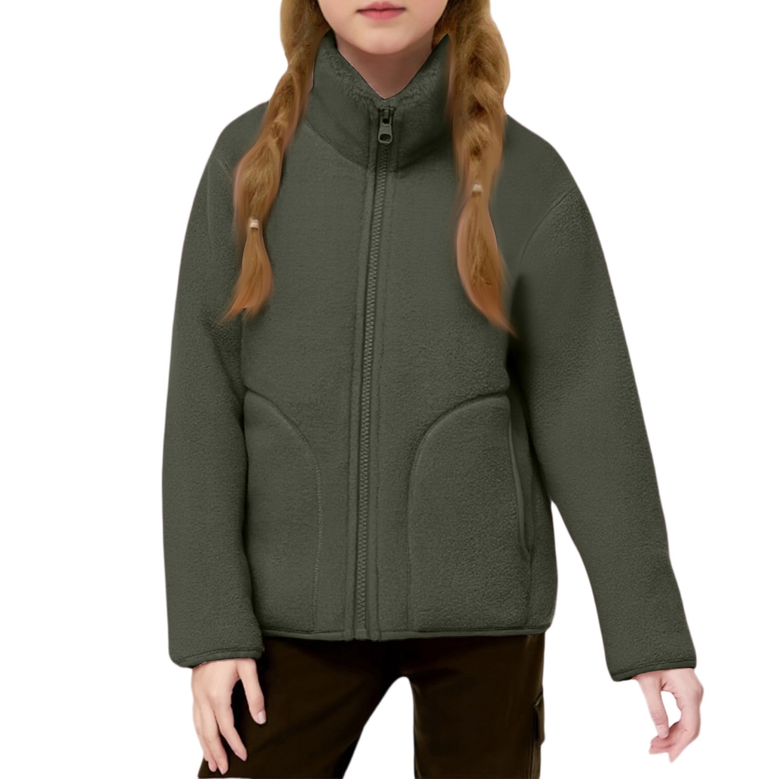 CCRFTGI Girls Fall Jacket Fleece Fuzzy Zip Up Outwear Coat Warm Fall ...