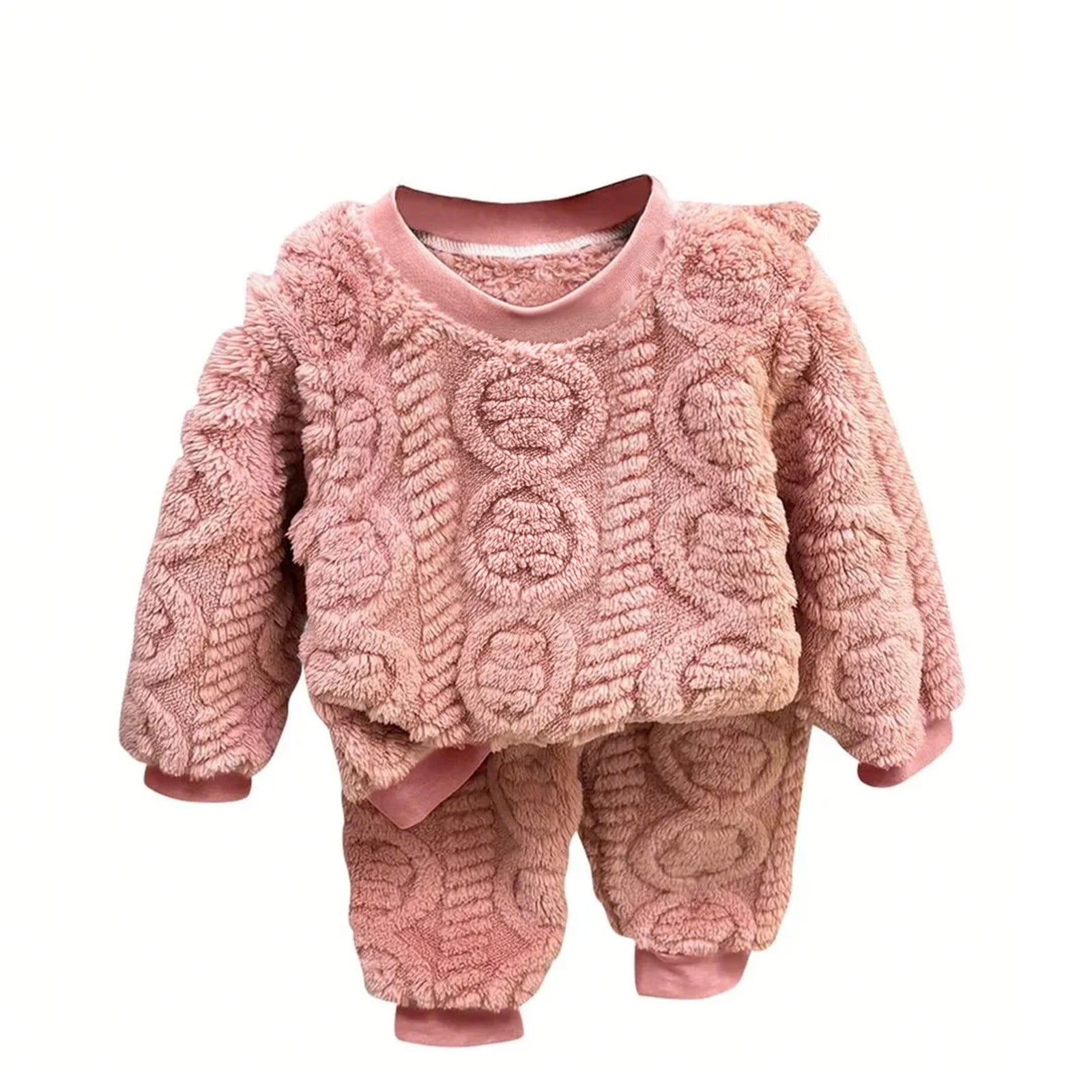 CCRFTGI Girls Fleece Pajamas Size 12-13 Winter Warm Plain Pajama Set ...