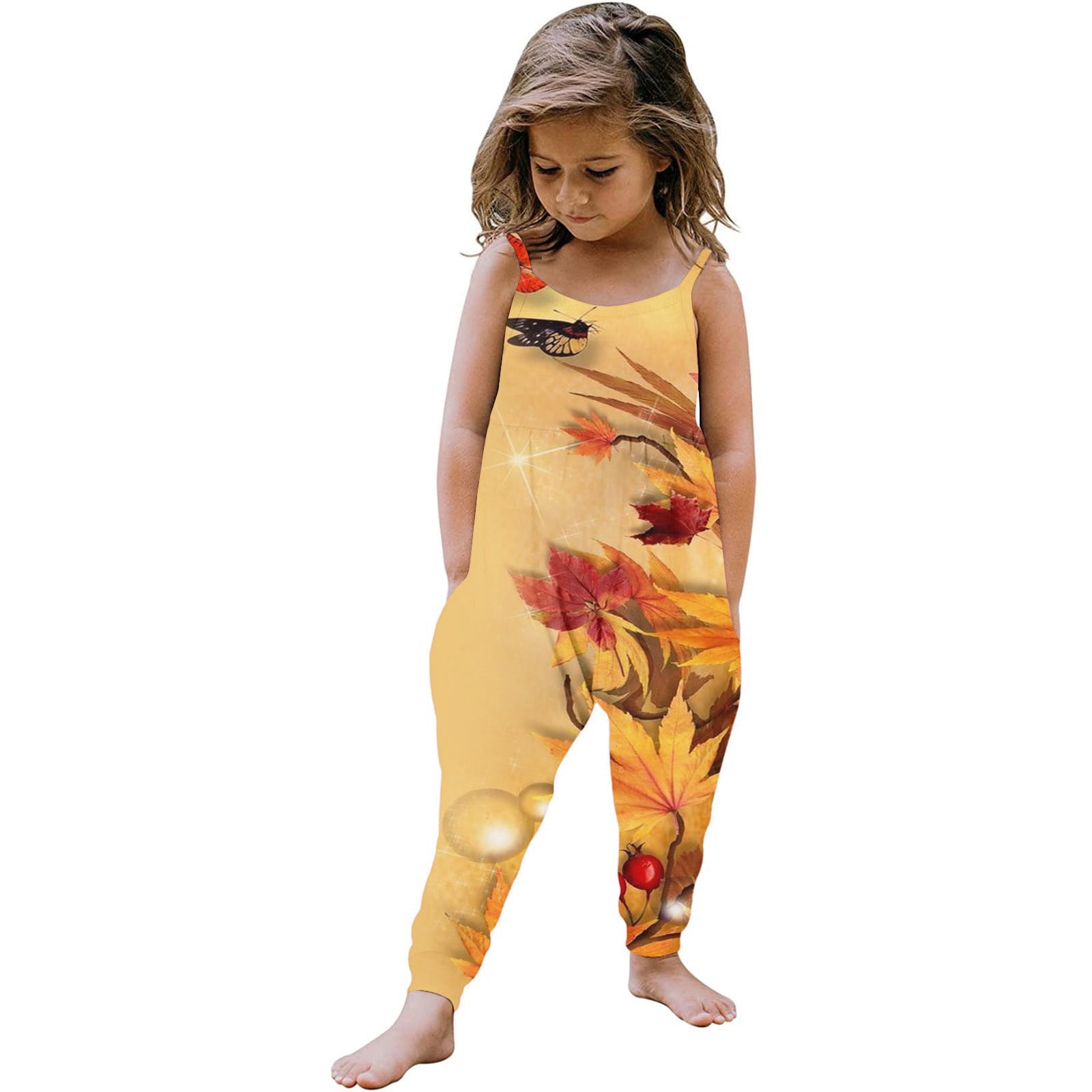 CCRFTGI Girls Jumpsuits Size 7-8 Spaghetti Strap Rompers for Girls ...