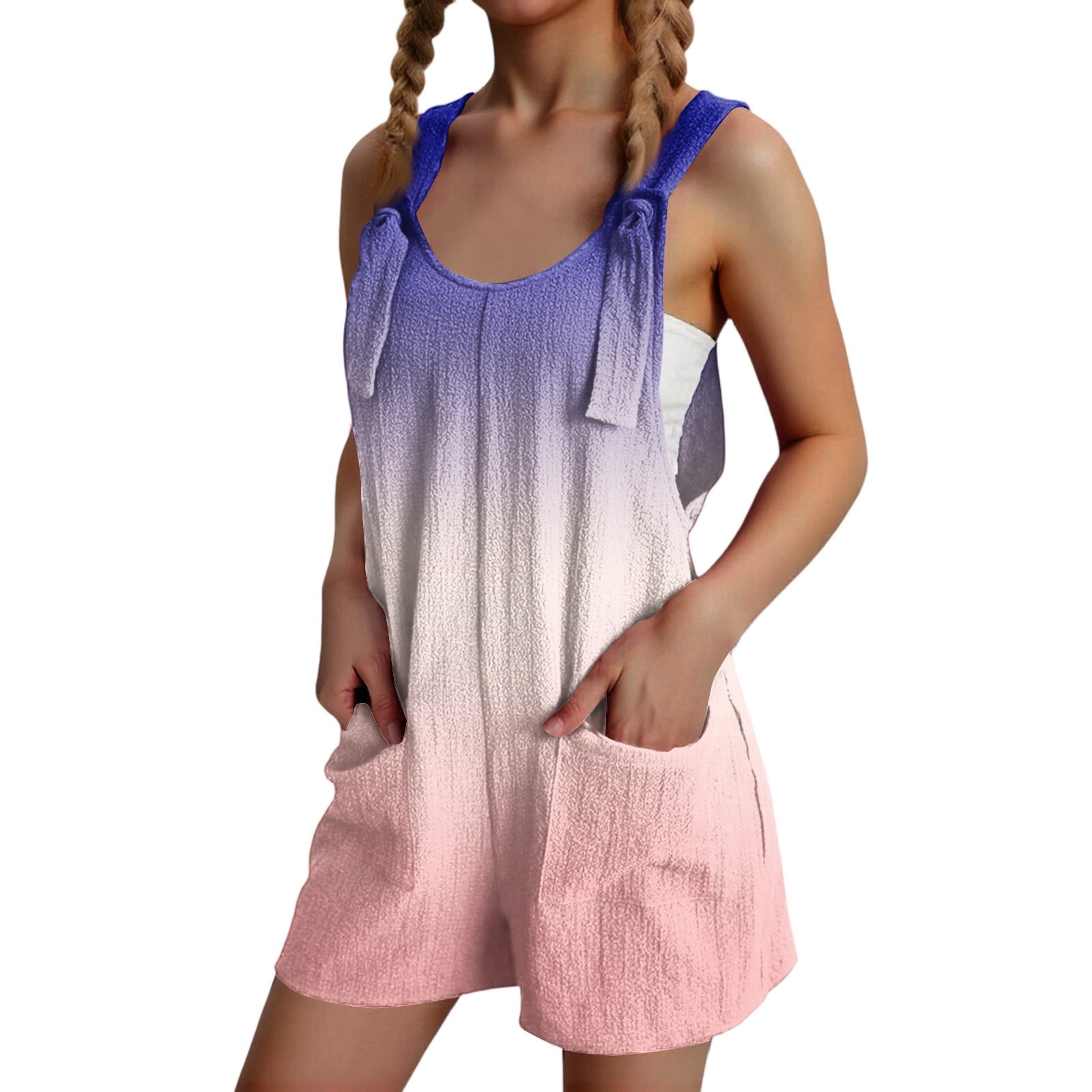 CCRFTGI Girls Rompers Sleeveless Scoop Neck Jumpsuit Casual Loose ...