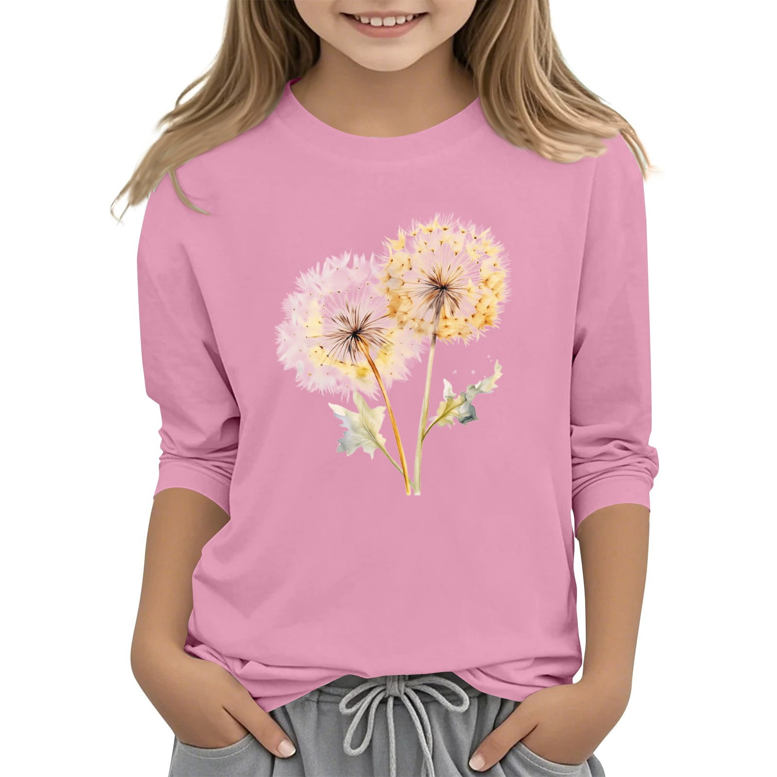 CCRFTGI Girls Shirts Size 7-8 Cute 3/4 Sleeve Tunic Tops Summer Solid ...