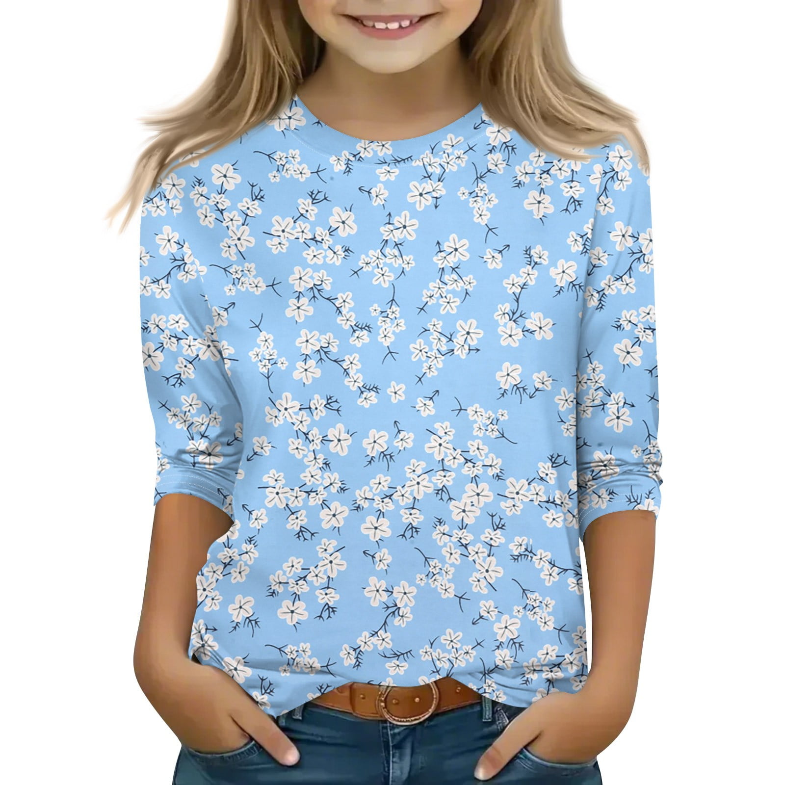 CCRFTGI Girls Size 12-14 Clothes Ropa Niñas 3/4 Length Sleeve Tween ...
