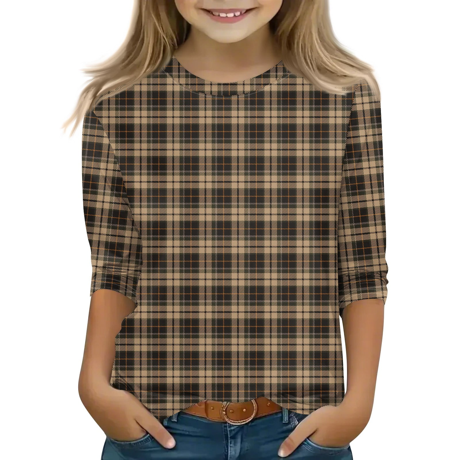 CCRFTGI Girls Size 14/16 Tops Basic 3/4 Sleeve Tween Girls Shirt ...