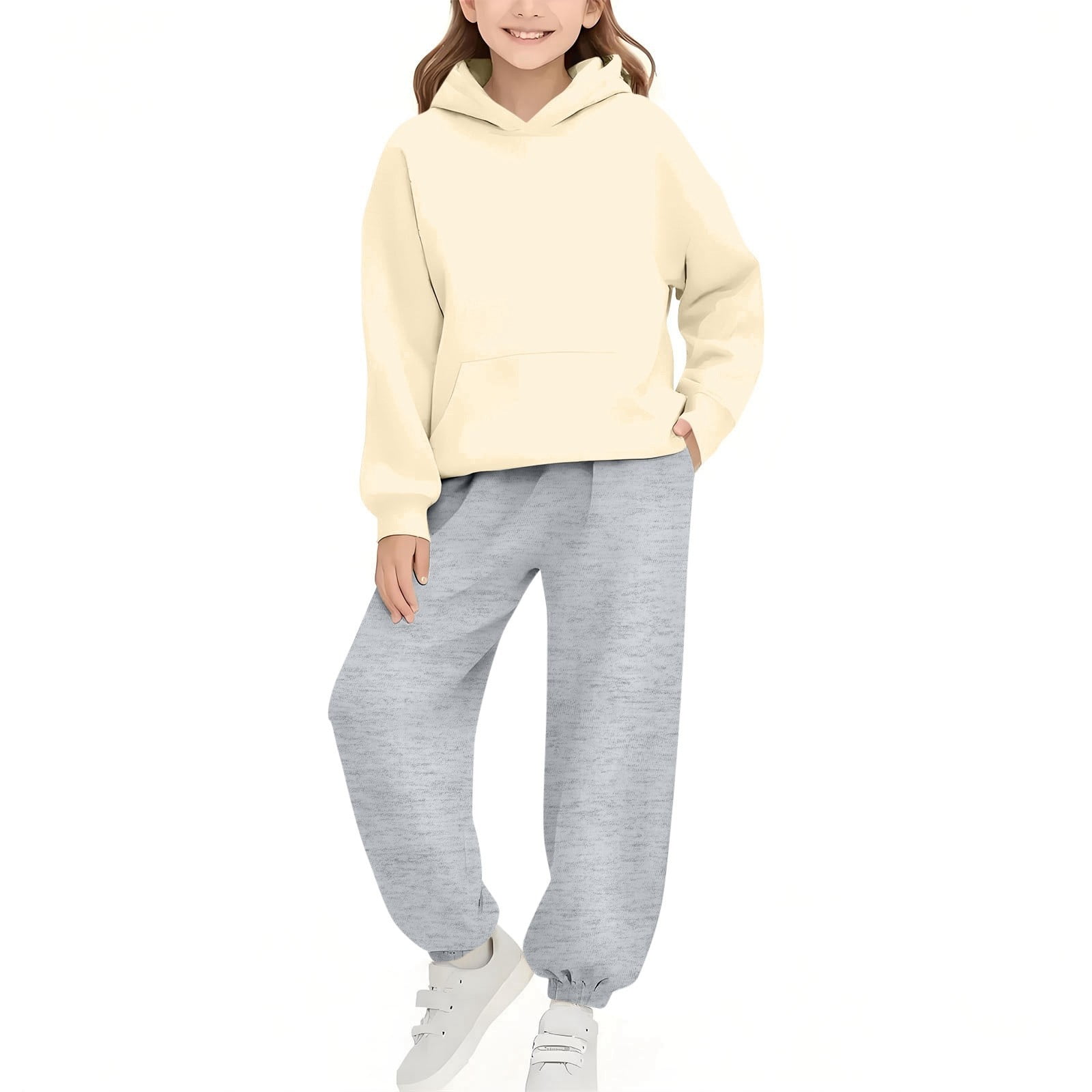 CCRFTGI Girls Sweat Suit 2 Piece Athletic Tracksuit Causal Long Sleeve ...