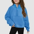 CCRFTGI Girls Sweatshirt Oversized for Kids Half Zipper Cropped ...