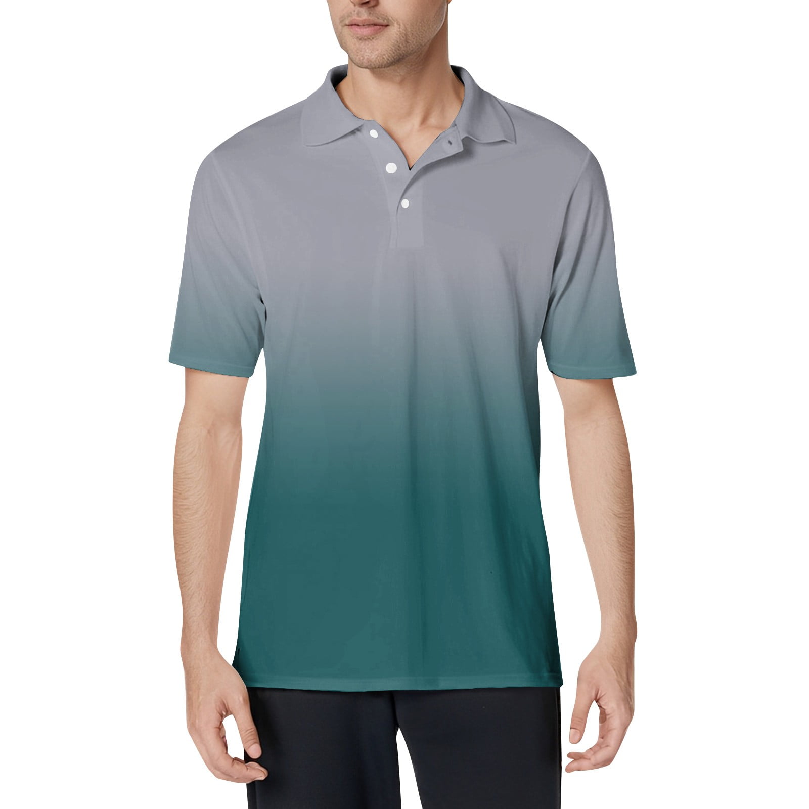 CCRFTGI Gray Polo Shirts for Men Short Sleeve Button Down Men Shirts ...