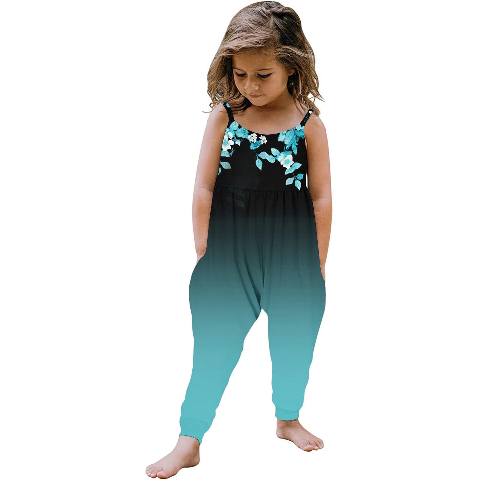 CCRFTGI Green Jumpsuit for Girls Fall Spaghetti Strap Girls Rompers ...