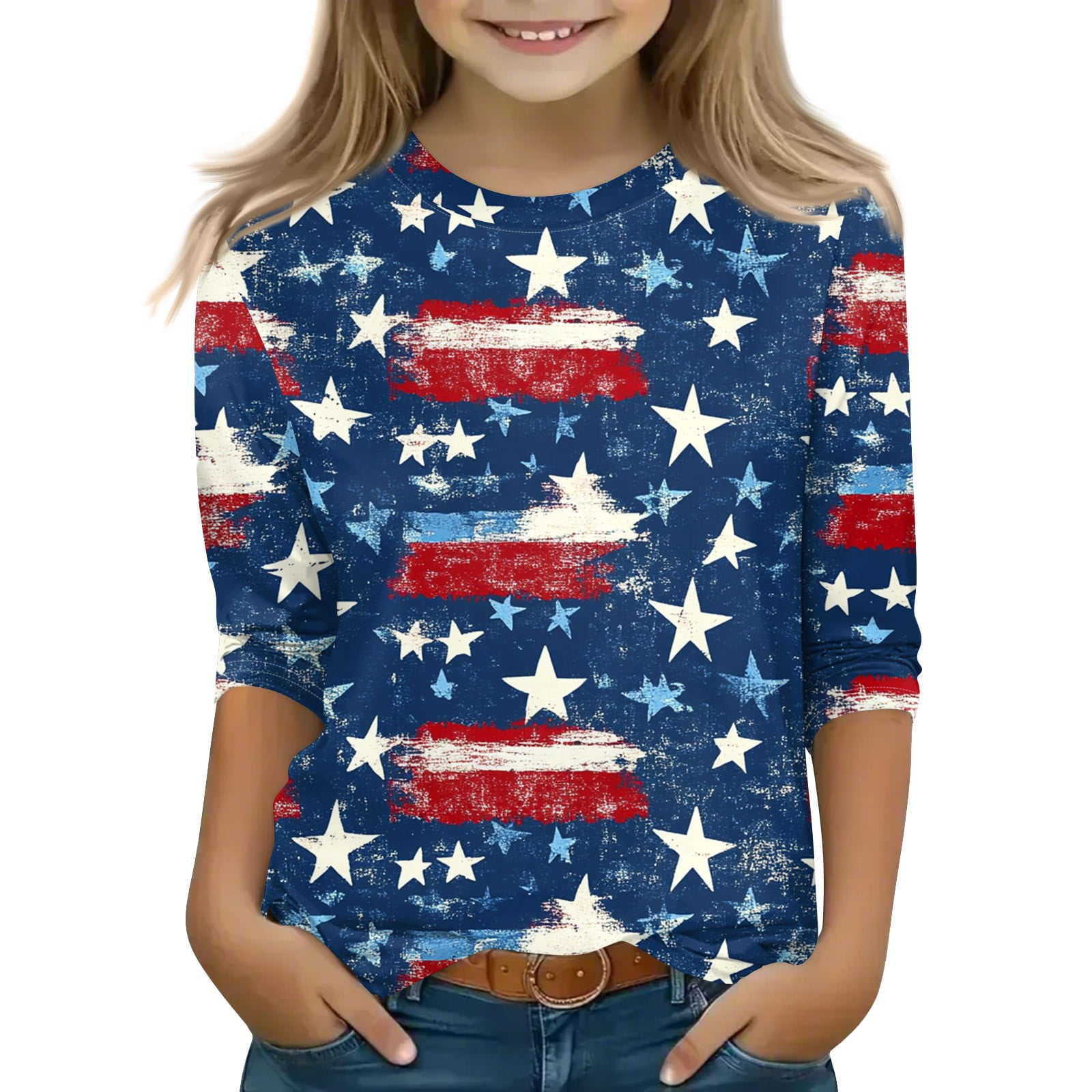 CCRFTGI Independence Day Royal Blue Top for Toddler Girls 4th Of July ...