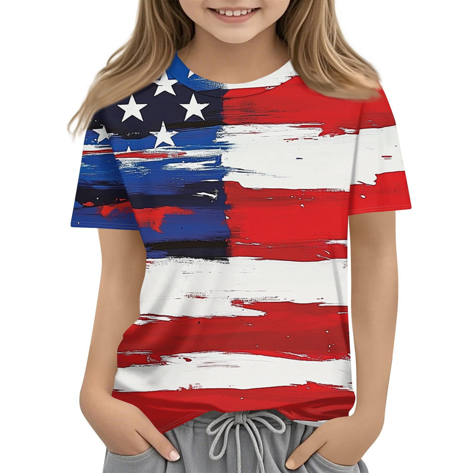 CCRFTGI Independence Day Shirts for Girls July 4th Celebration Short ...